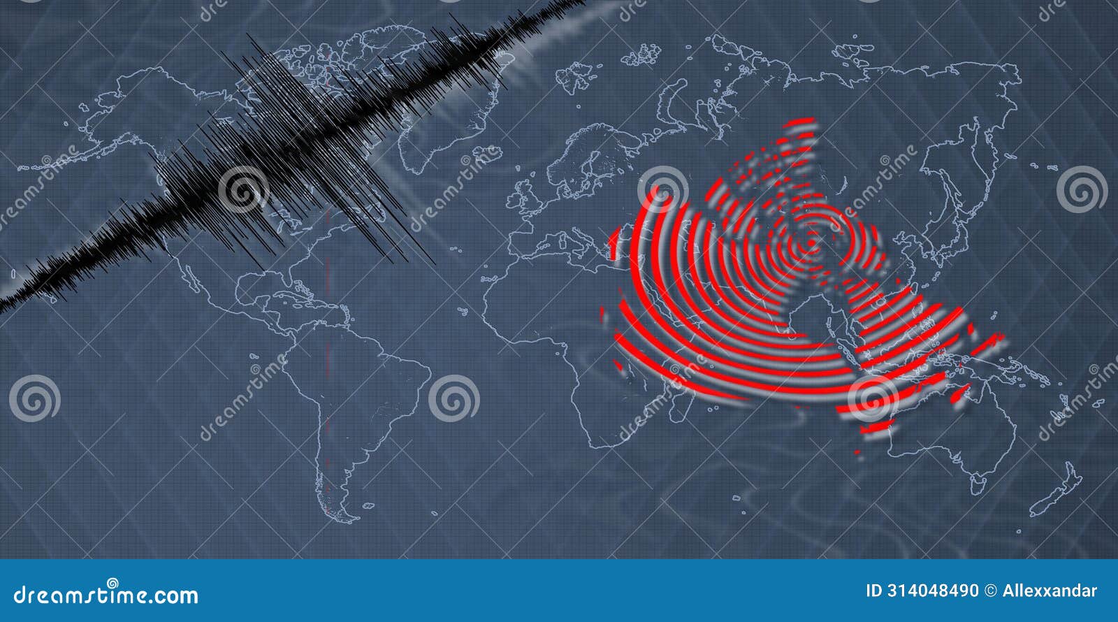 Seismic Activity Earthquake Canada Map Stock Illustration ...