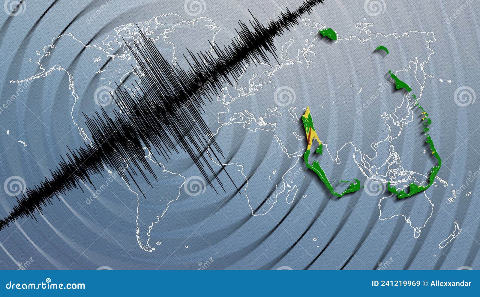 Seismic Activity Earthquake Cocos Islands Map Stock Image ...