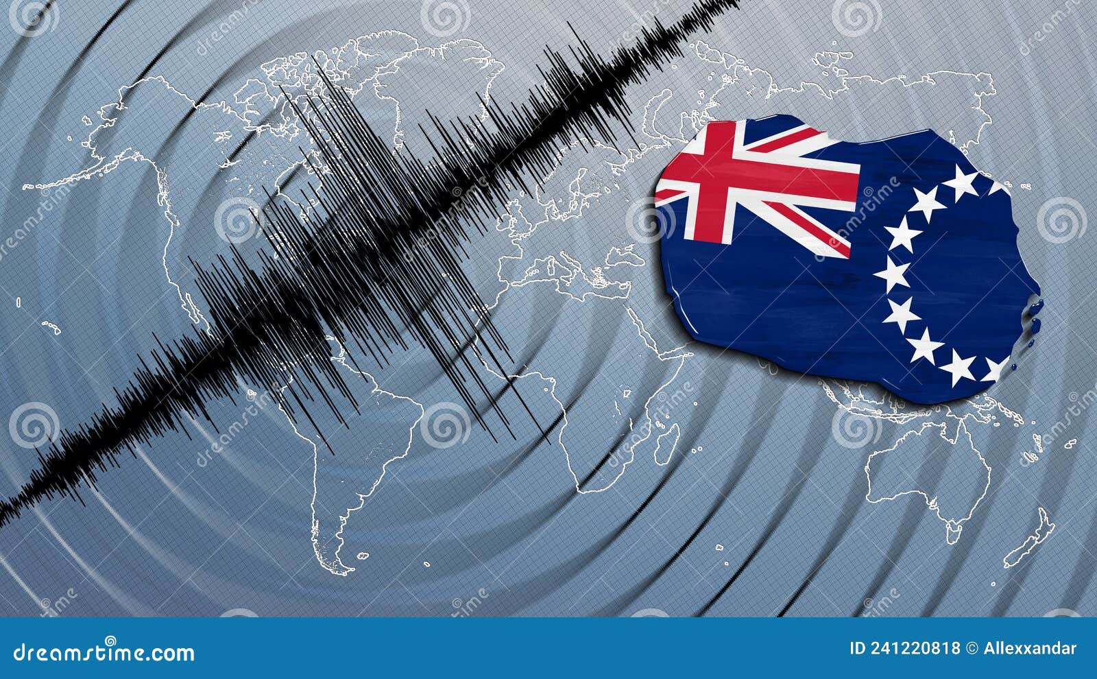 Seismic Activity Earthquake Cook Islands Map Stock Illustration ...