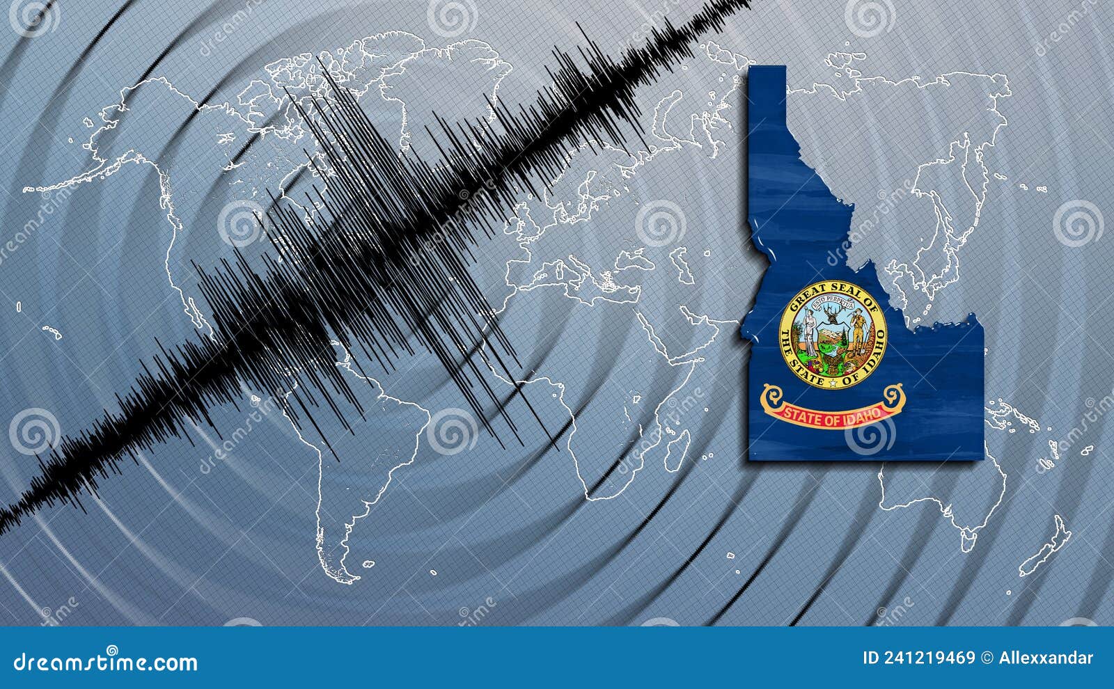 Seismic Activity Earthquake Idaho Map Stock Illustration - Illustration ...