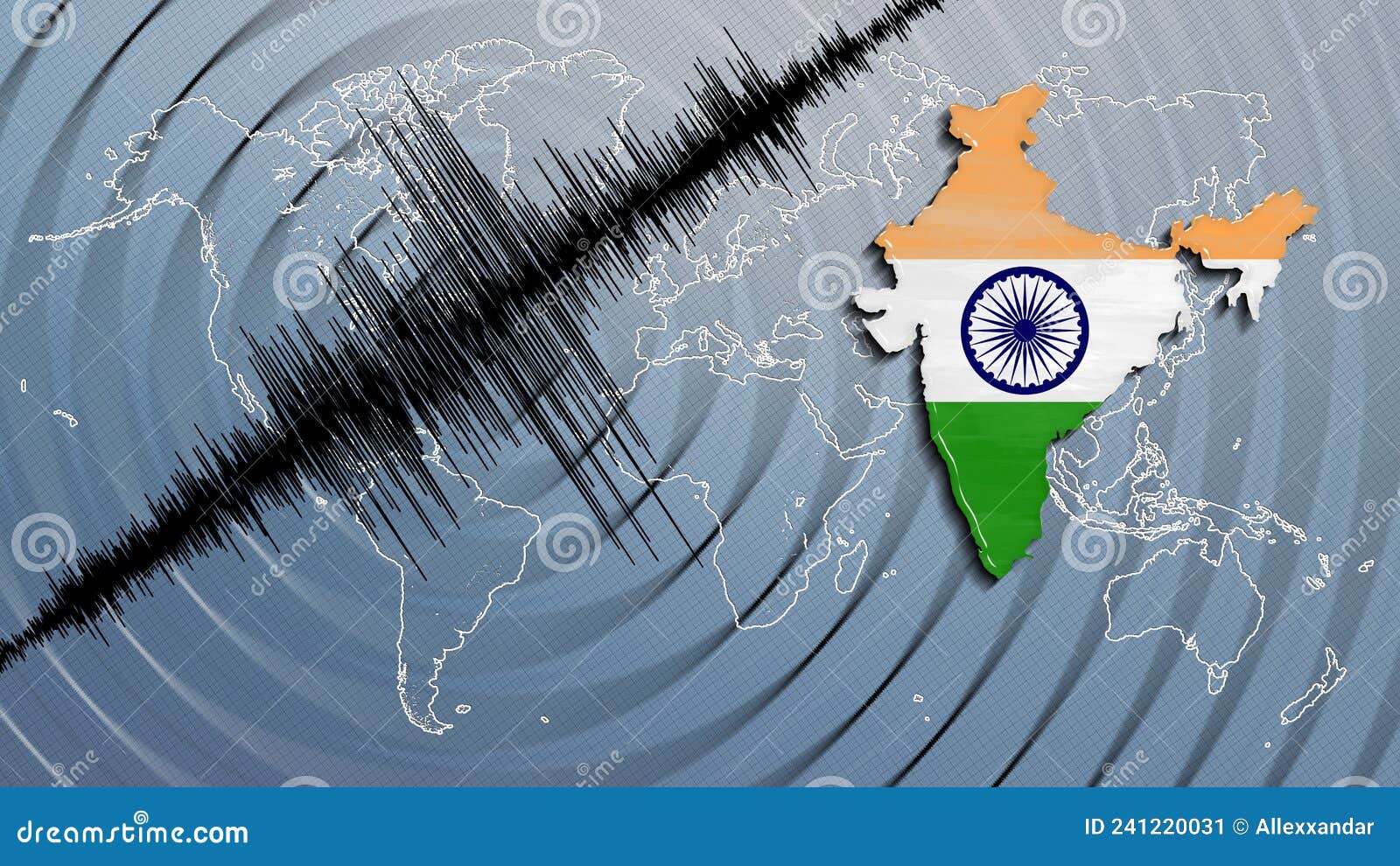 Seismic Activity Earthquake India Map Stock Illustration - Illustration ...