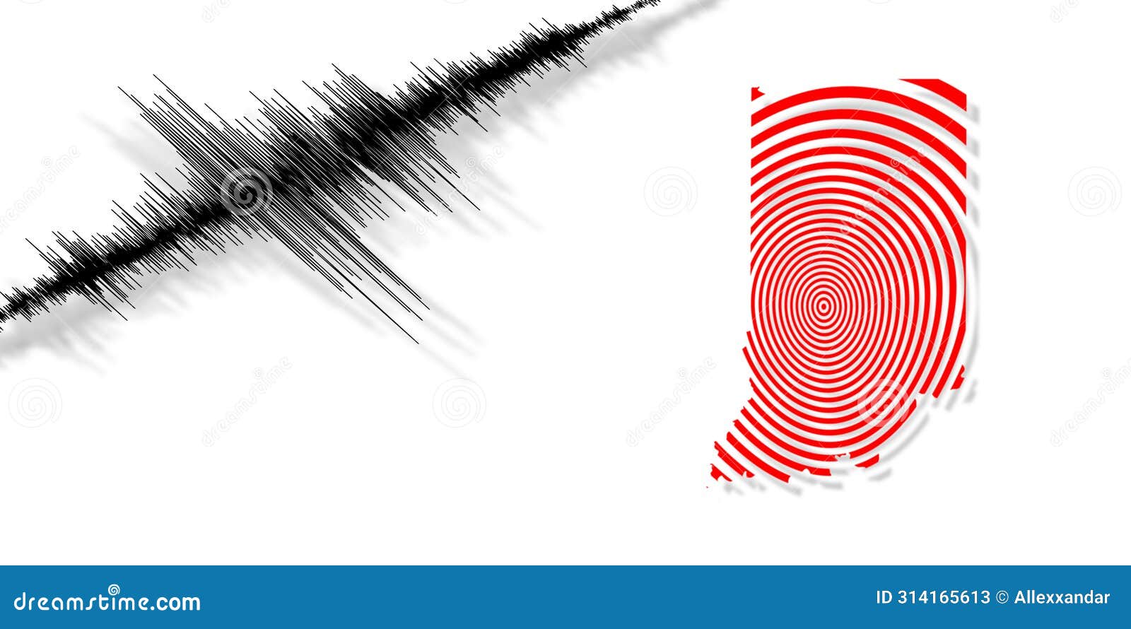 Seismic Activity Earthquake Indiana Map Stock Illustration ...