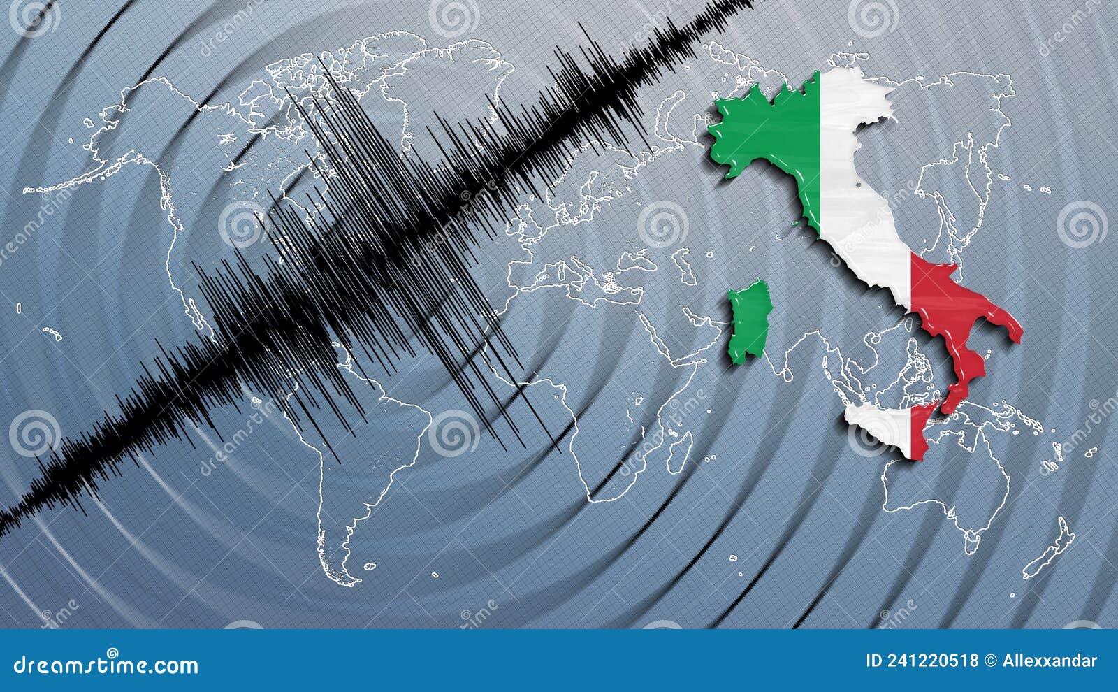 Seismic Activity Earthquake Italy Map Stock Illustration - Illustration ...