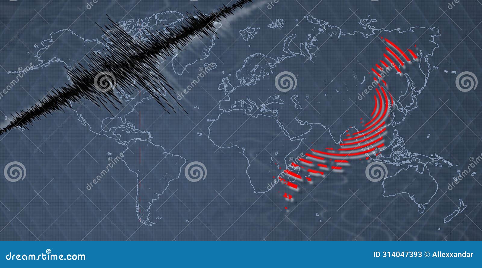 Seismic Activity Earthquake Japan Map Stock Illustration - Illustration ...