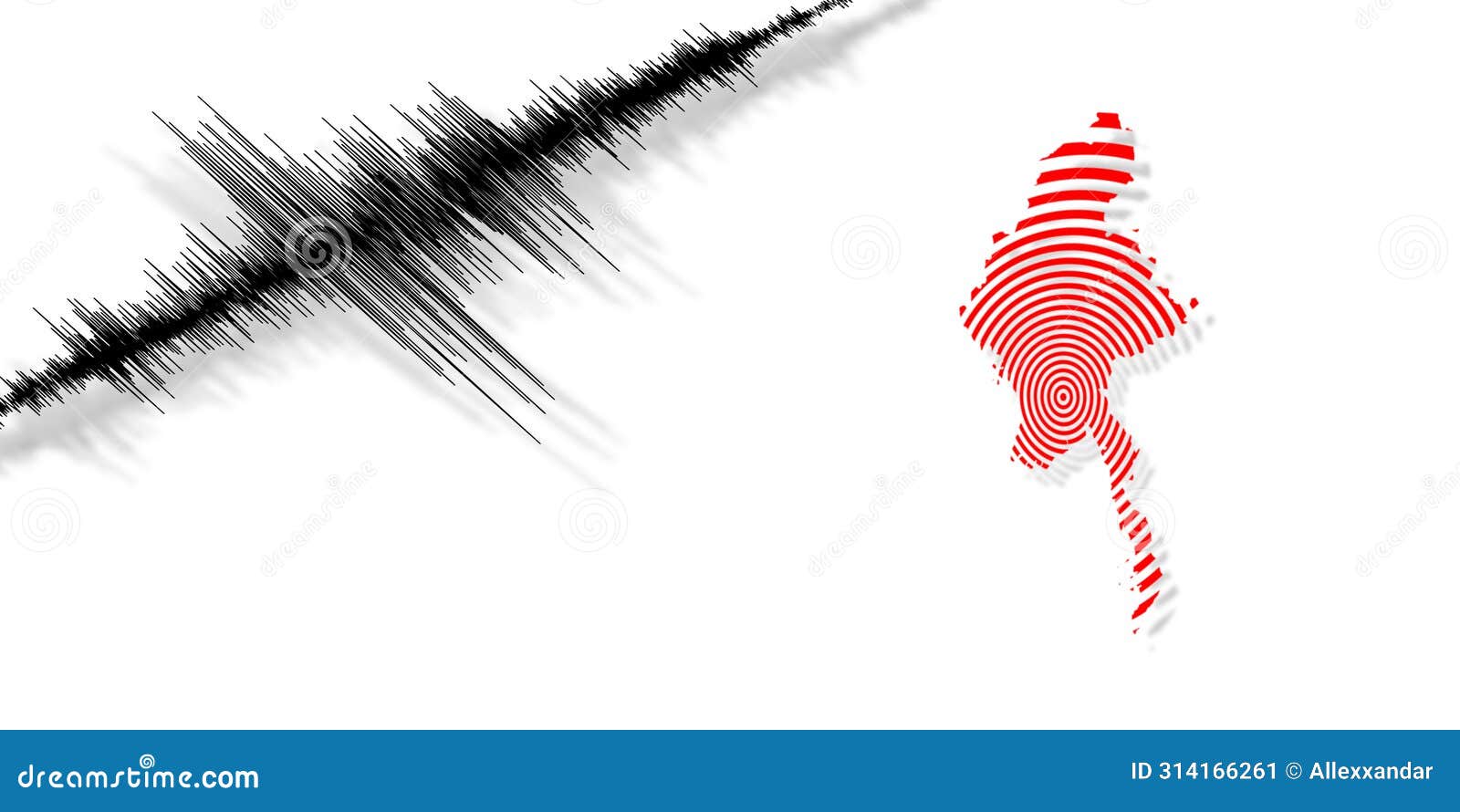 Seismic Activity Earthquake Myanmar Map Stock Illustration ...