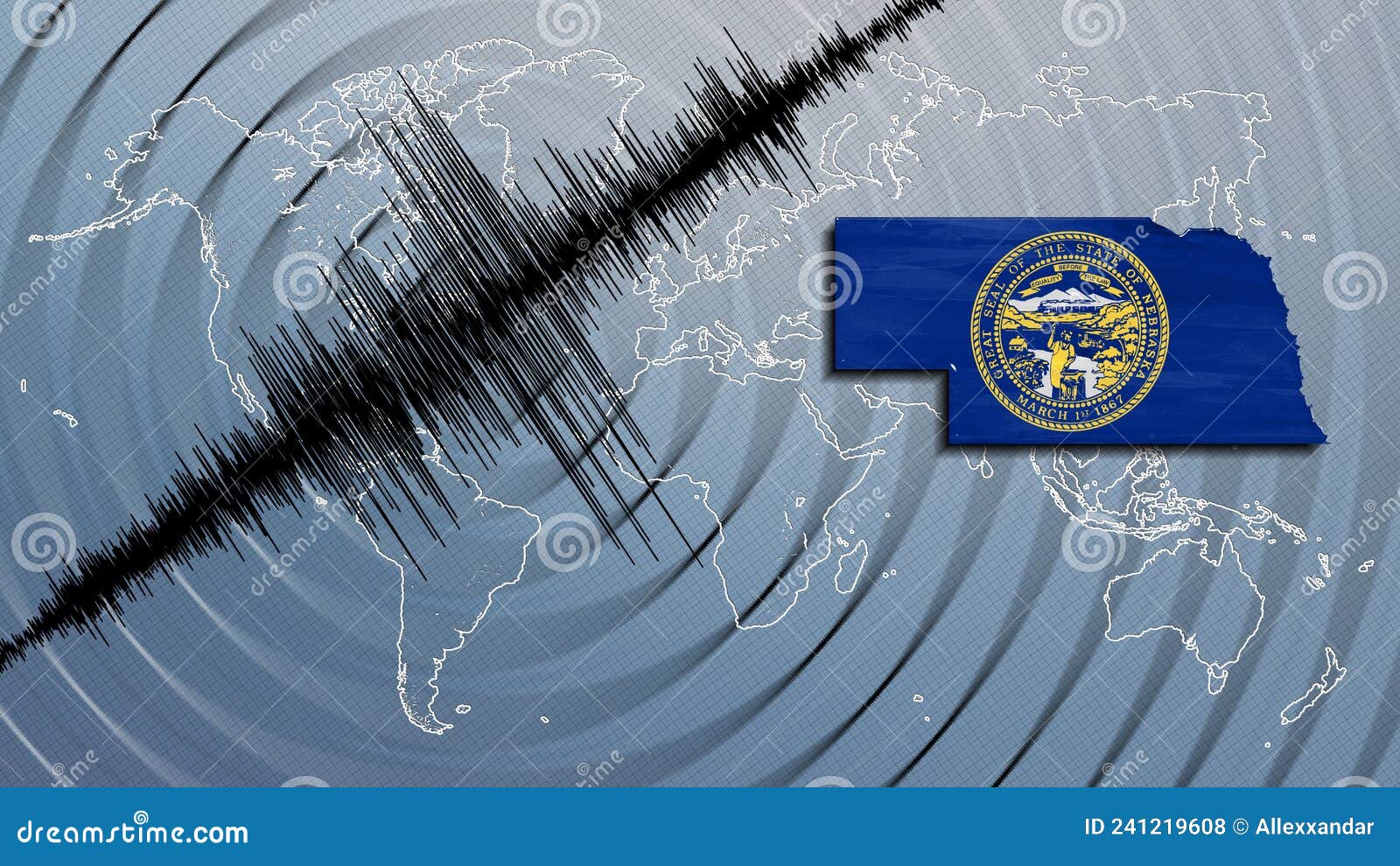 Seismic Activity Earthquake Nebraska Map Stock Illustration ...