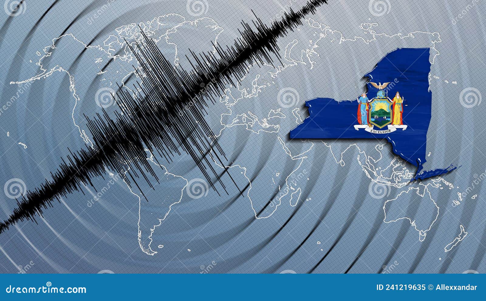 Seismic Activity Earthquake New York Map Stock Illustration ...