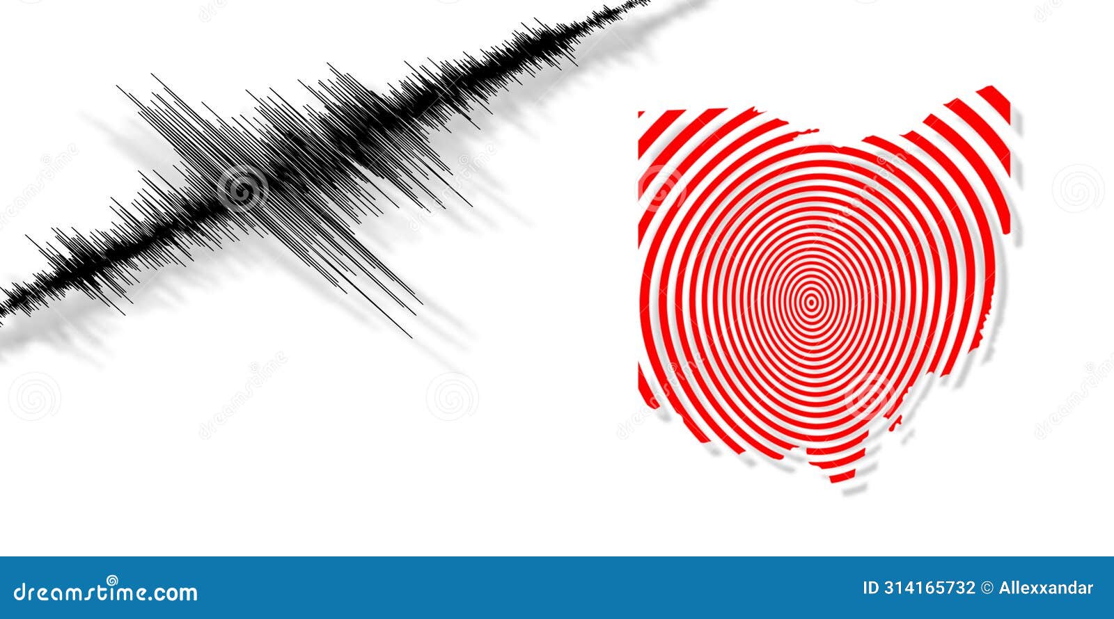 Seismic Activity Earthquake Ohio Map Stock Illustration - Illustration ...