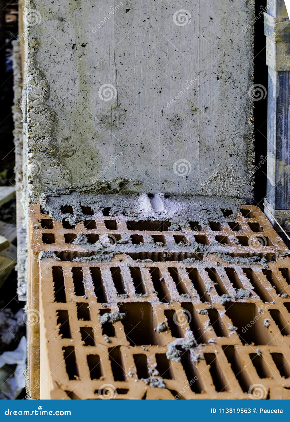 External Depth Guide On Old Concrete Storage Tank Stock Image ...