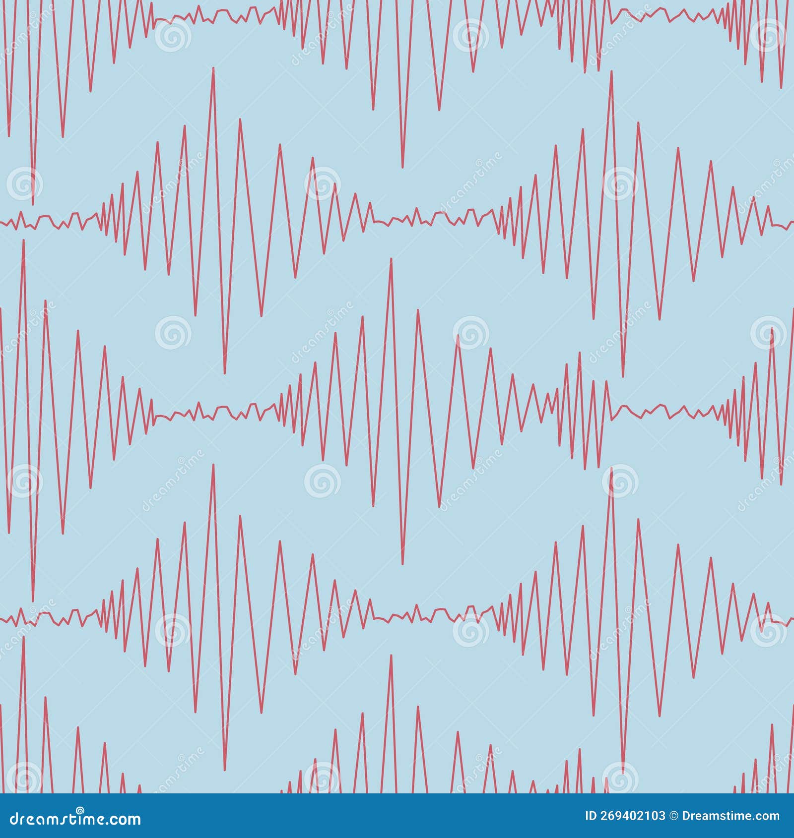Seismogram. Recording Earthquake Shock Activity. Seamless Pattern on a ...