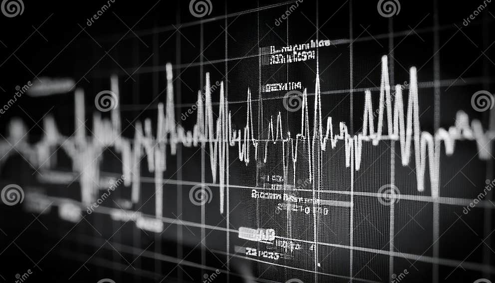 Seismograph Displaying Detailed Earthquake Data on a Graph Stock ...