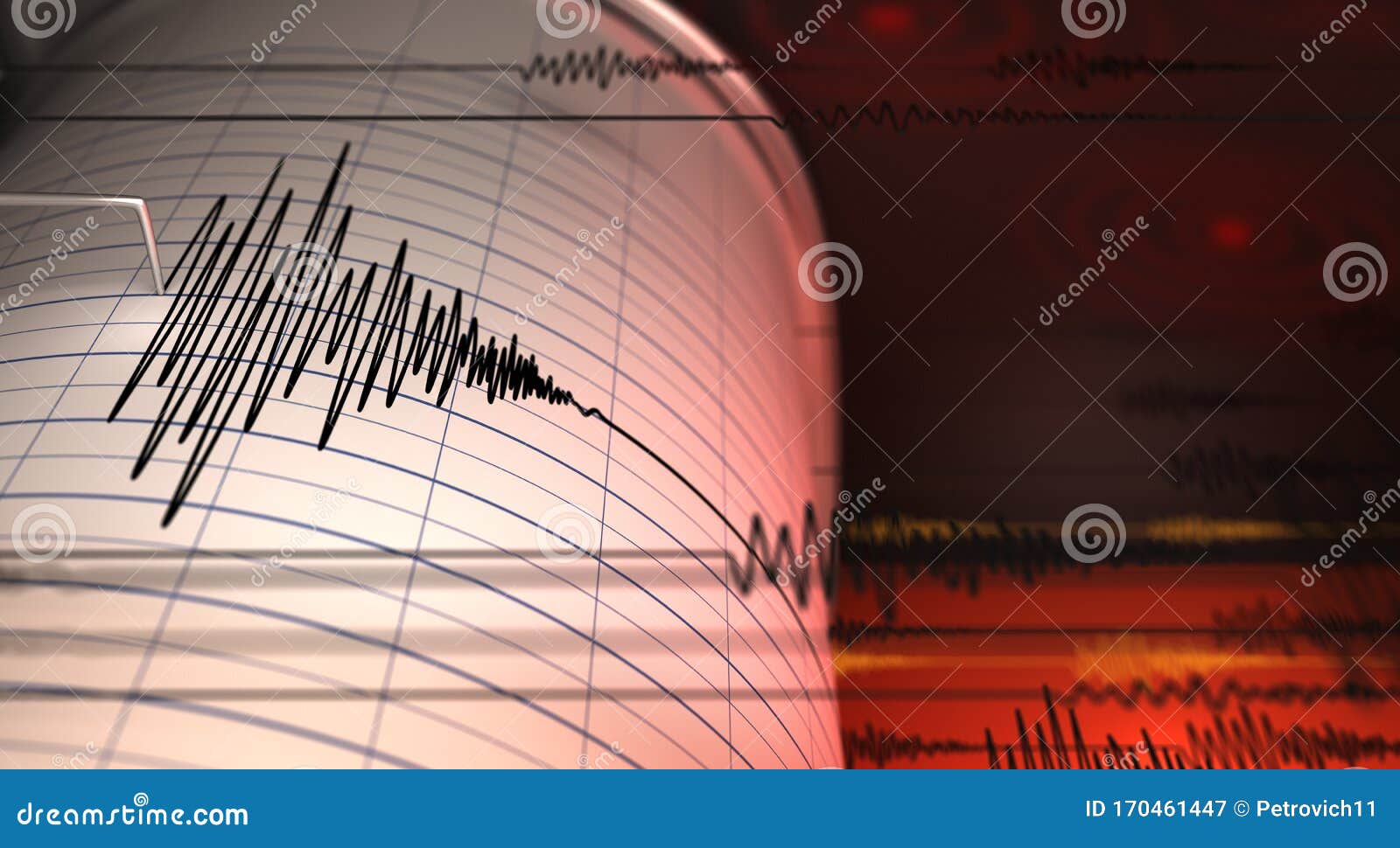 Record Seismic Waves on Paper Stock Image - Image of rendering ...