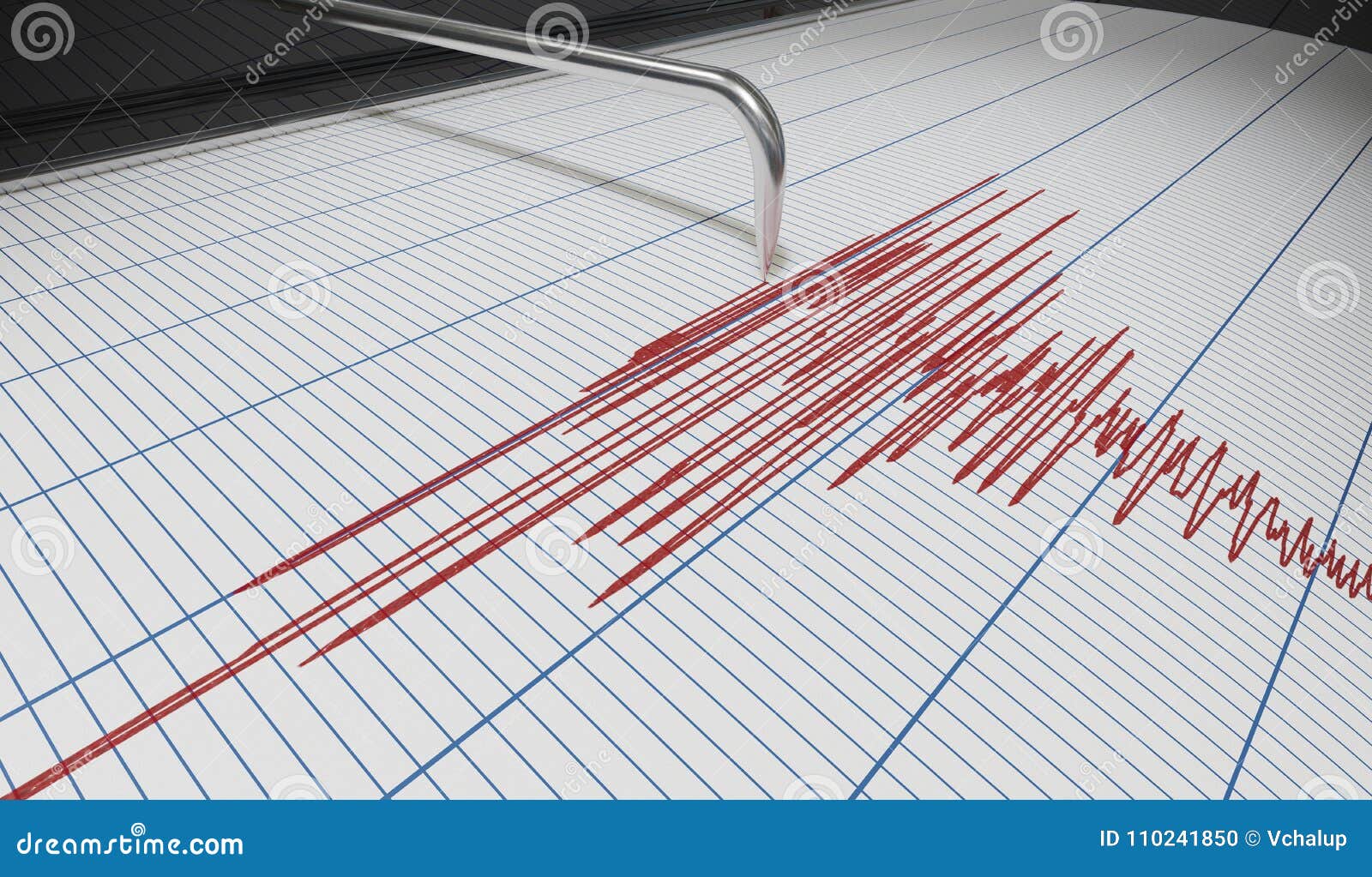 Seismograph Chart. Seismic Activity Diagram, Radio Frequency Waves And ...