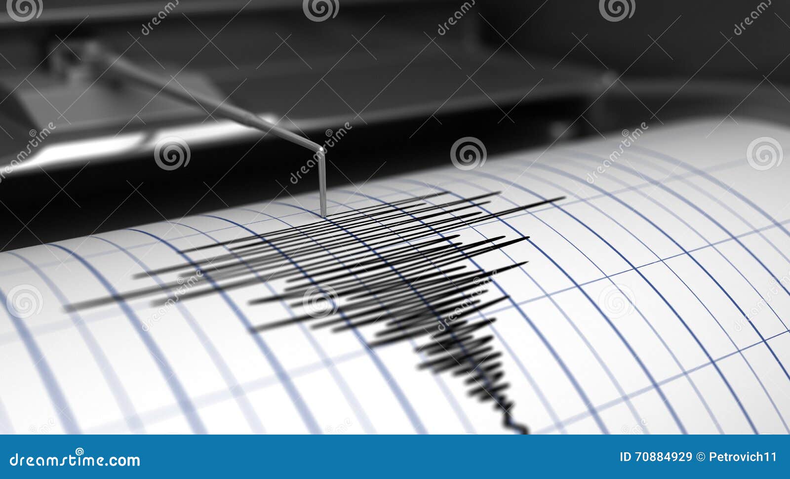 Seismograph and earthquake stock illustration. Illustration of ...