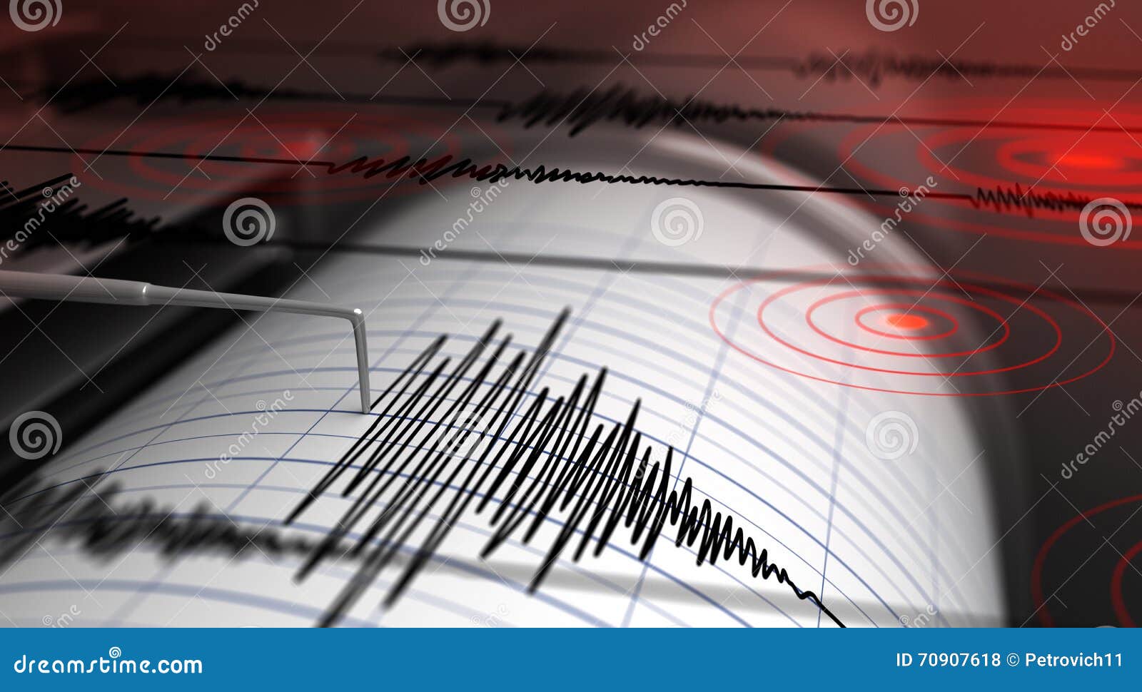 Seismograph and earthquake stock illustration. Illustration of ...