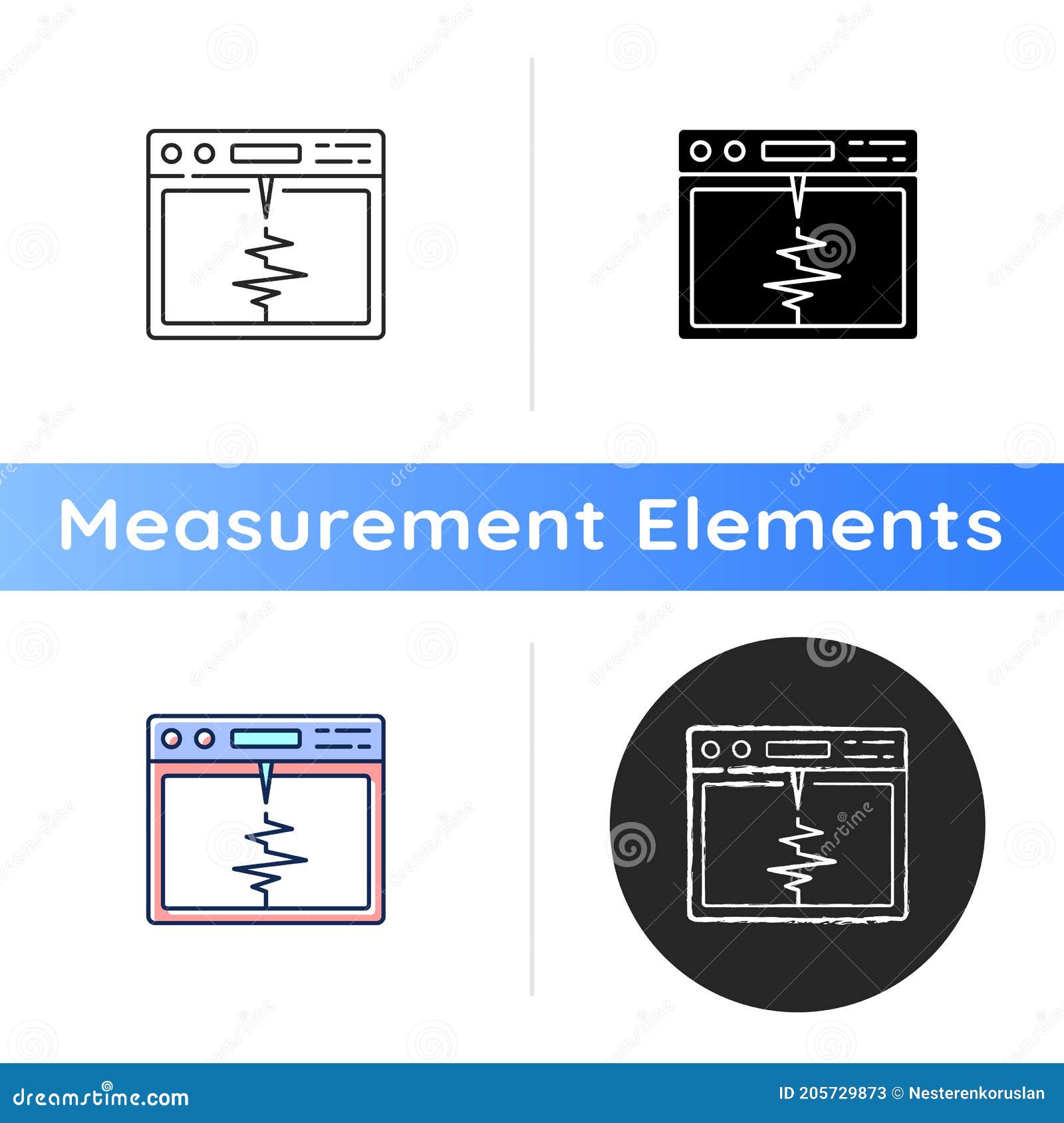Seismograph icon stock vector. Illustration of measure - 205729873