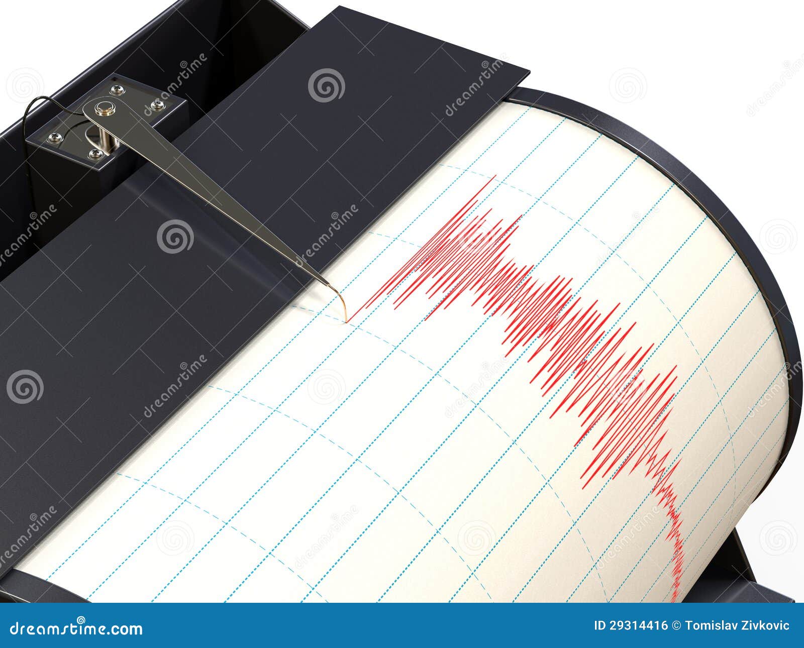 Seismograph Chart. Seismic Activity Diagram, Radio Frequency Waves And ...
