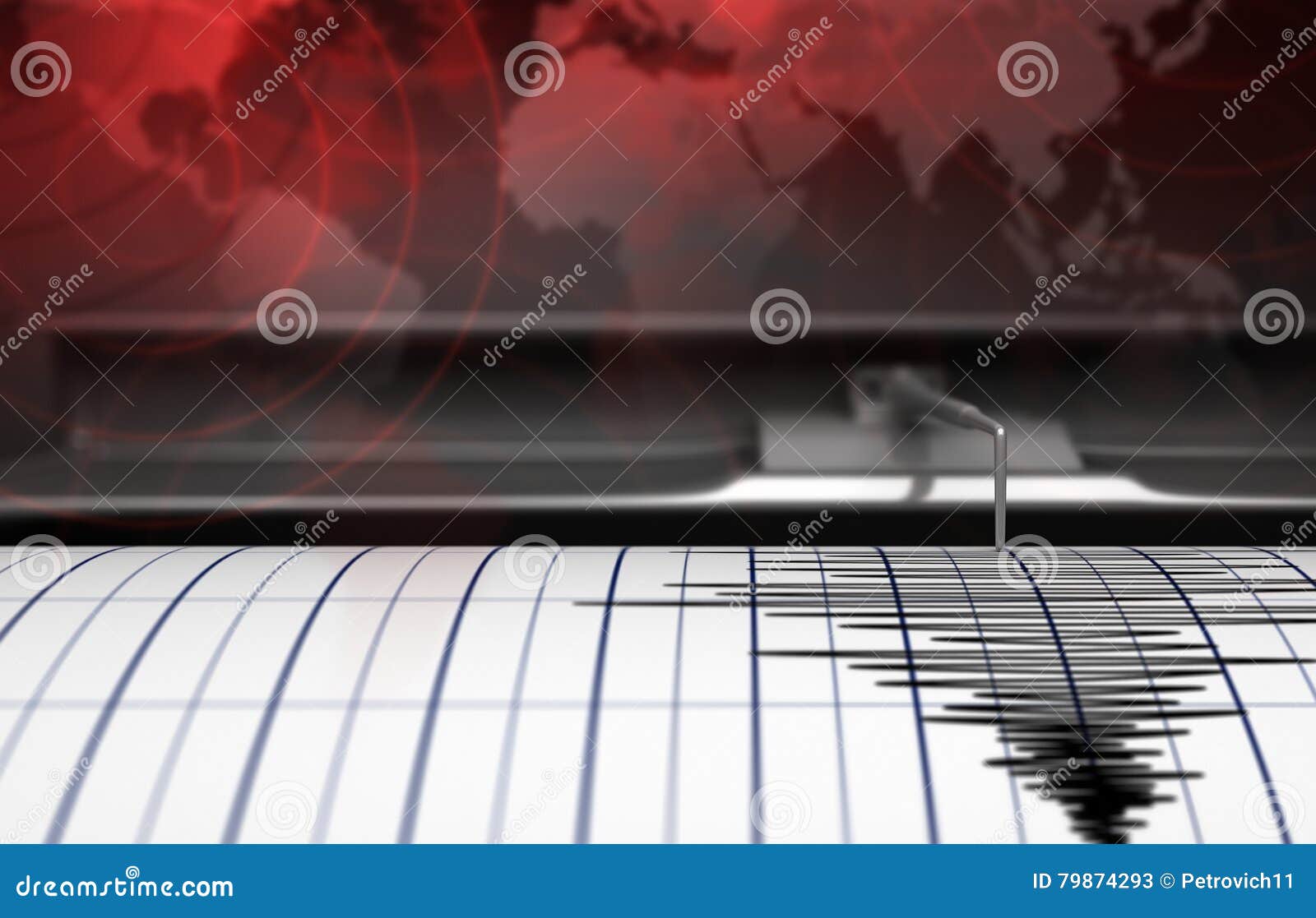 Seismograph with paper stock illustration. Illustration of science ...