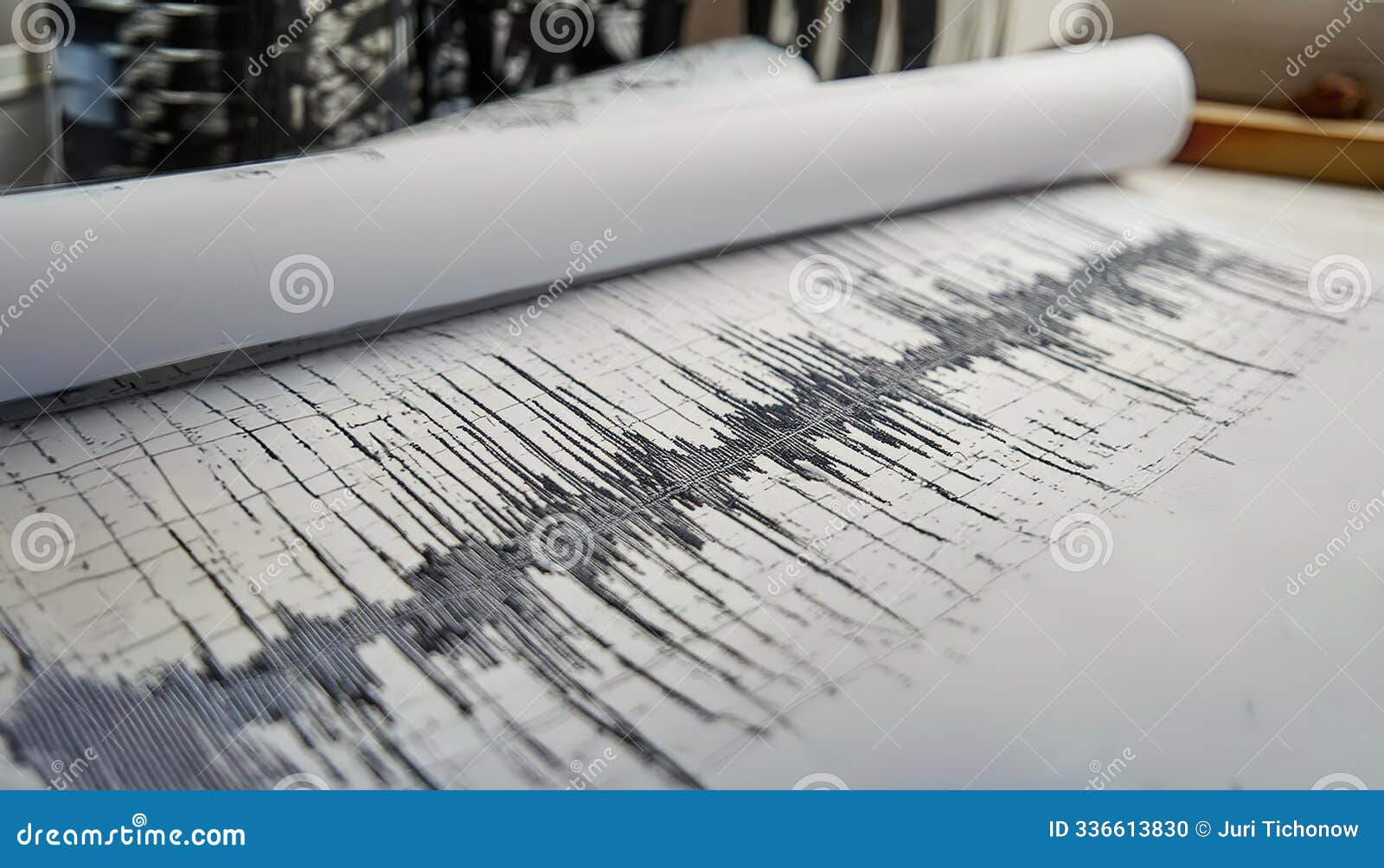 A Seismograph Reading on a Scroll of Paper, Depicting Seismic Activity ...