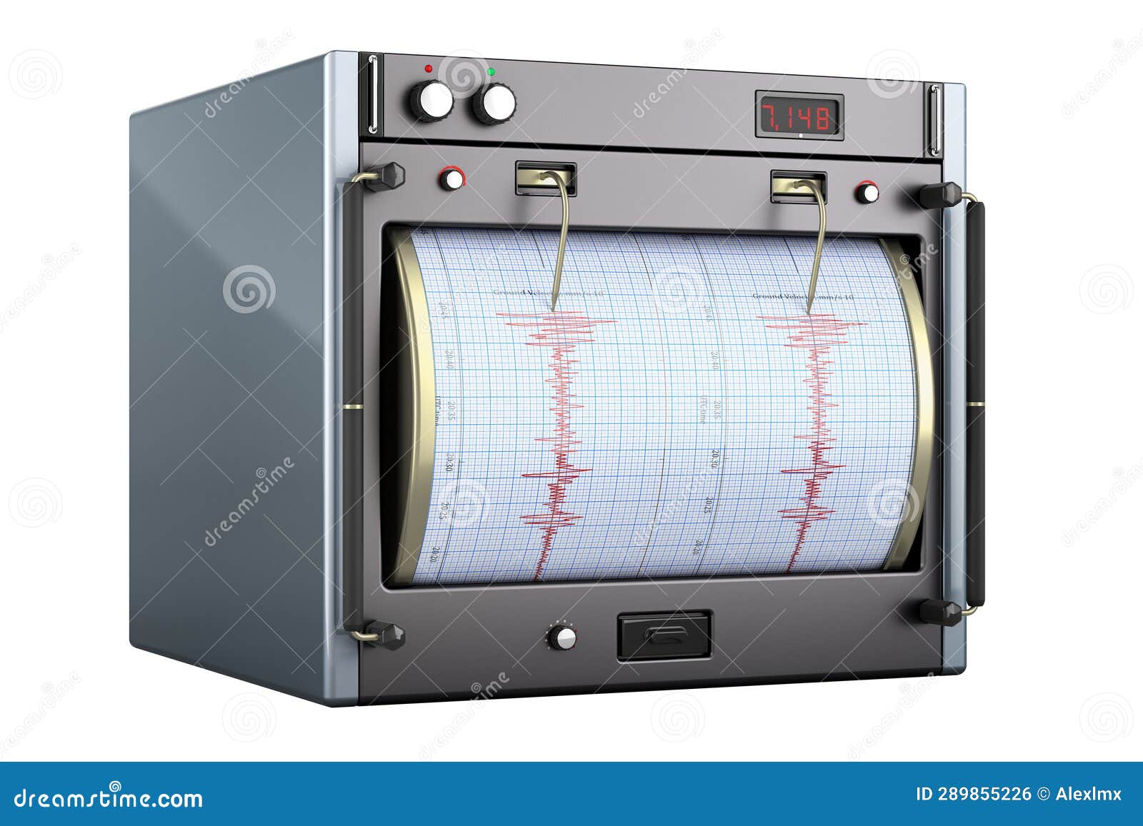 Seismograph, Seismometer. 3D Rendering Stock Illustration ...