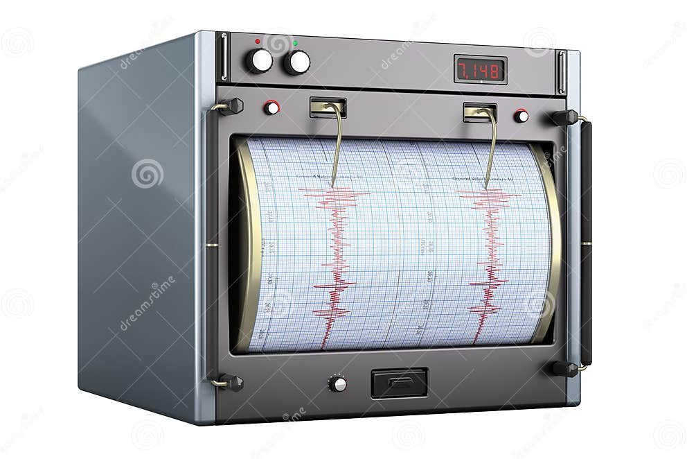 Seismograph, Seismometer. 3D Rendering Stock Illustration ...