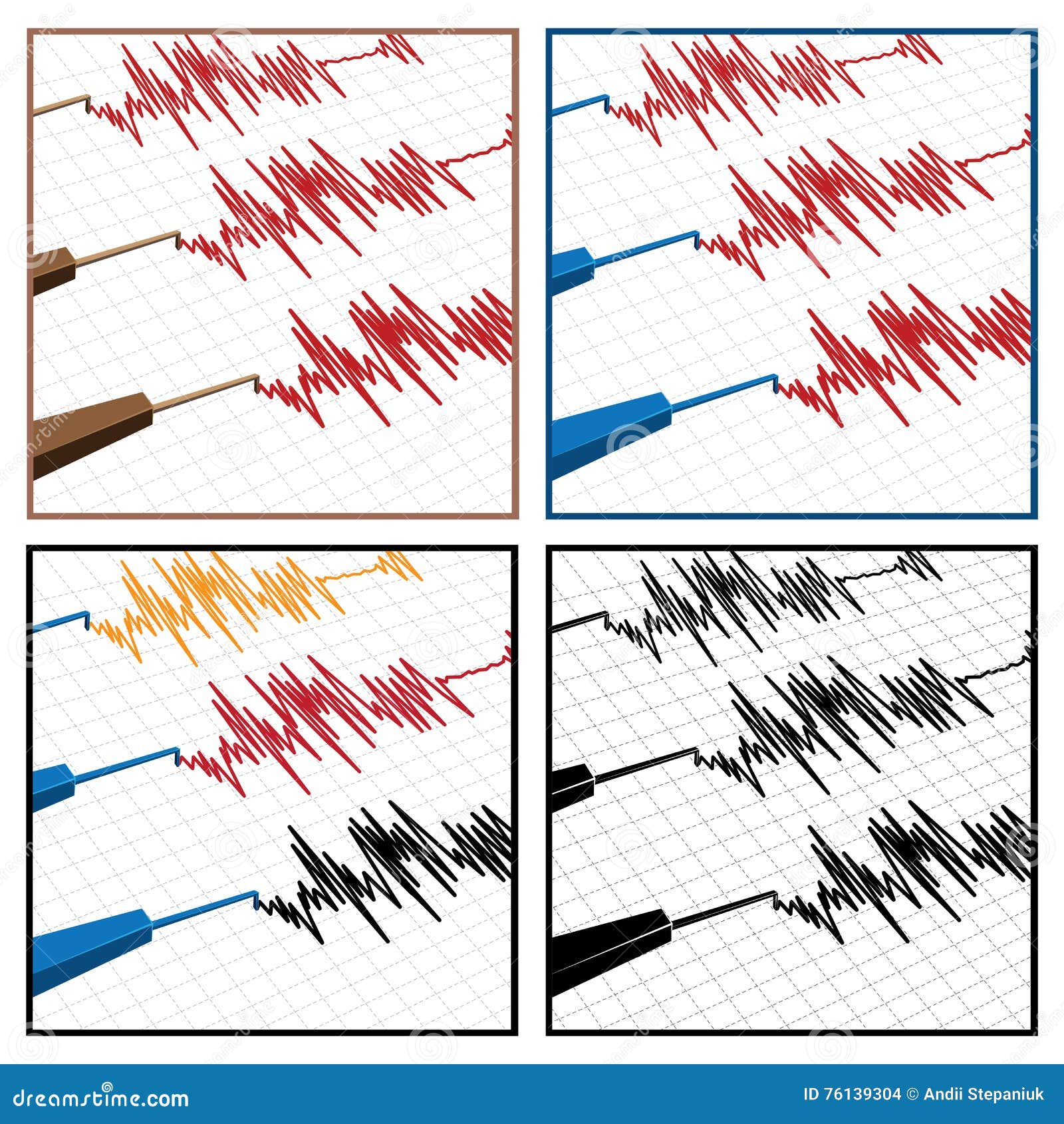 Seismograph stock vector. Illustration of seismic, frequency - 76139304