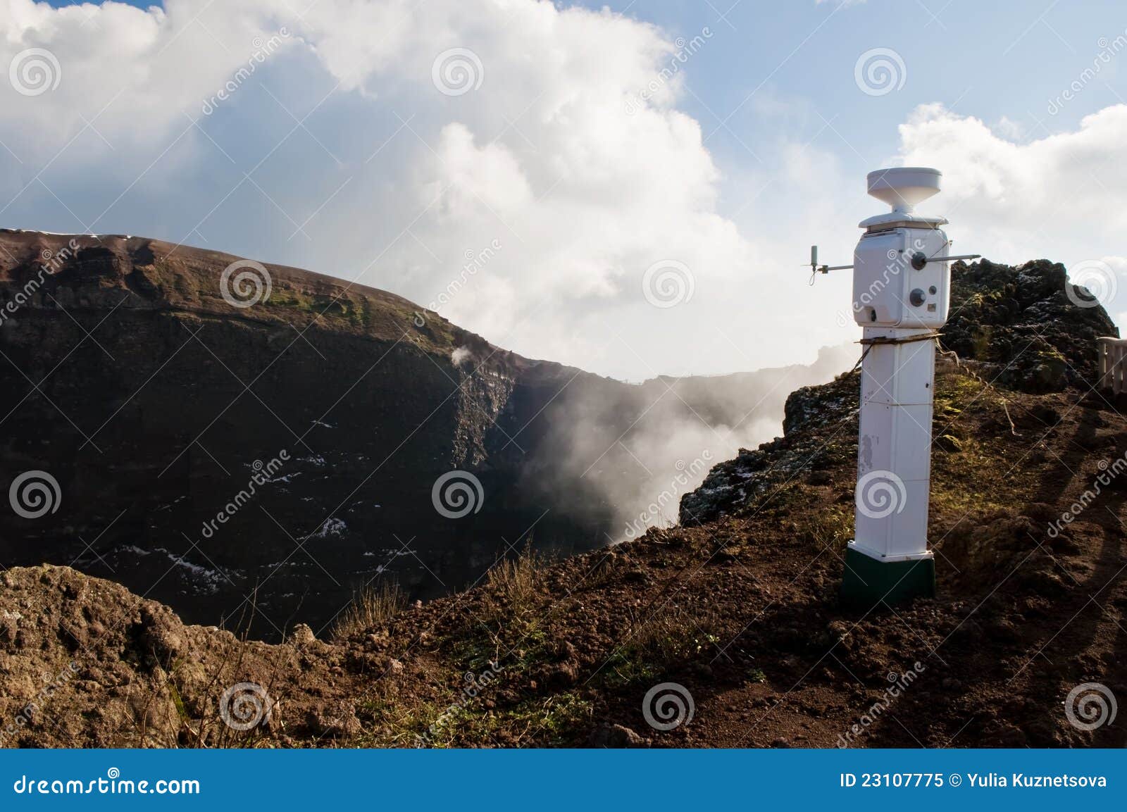 Seismological Monitor on Vesuvius Stock Image - Image of lava, mountain ...