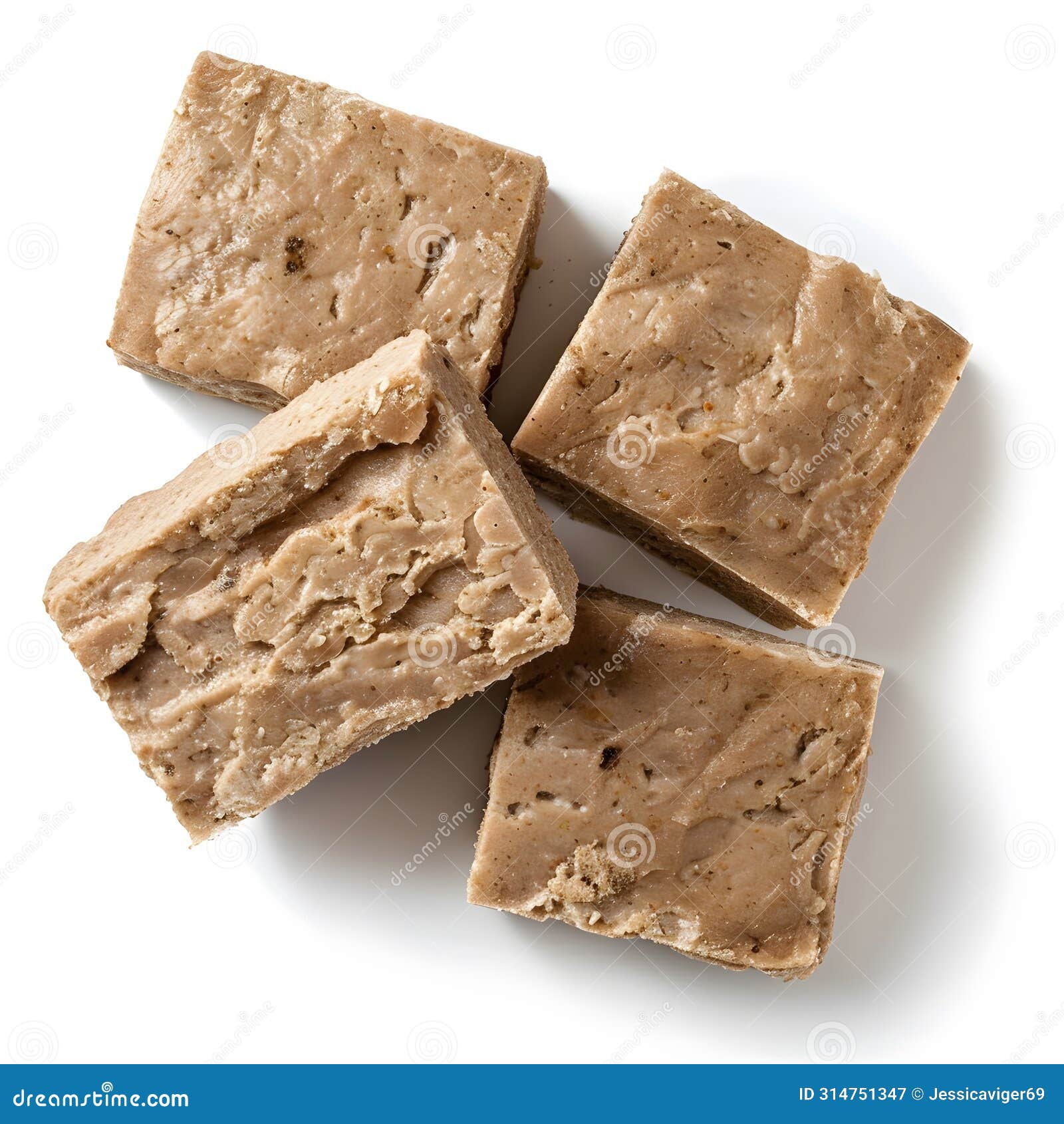 Seitan Cubes Cutout Isolated on White or Transparent Background ...