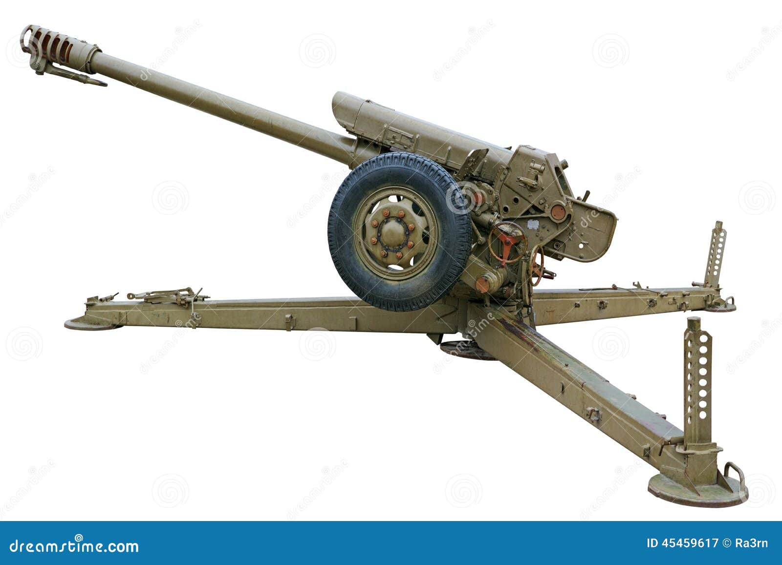 Seitenansicht der Haubitze stockbild. Bild von haubitze - 45459617
