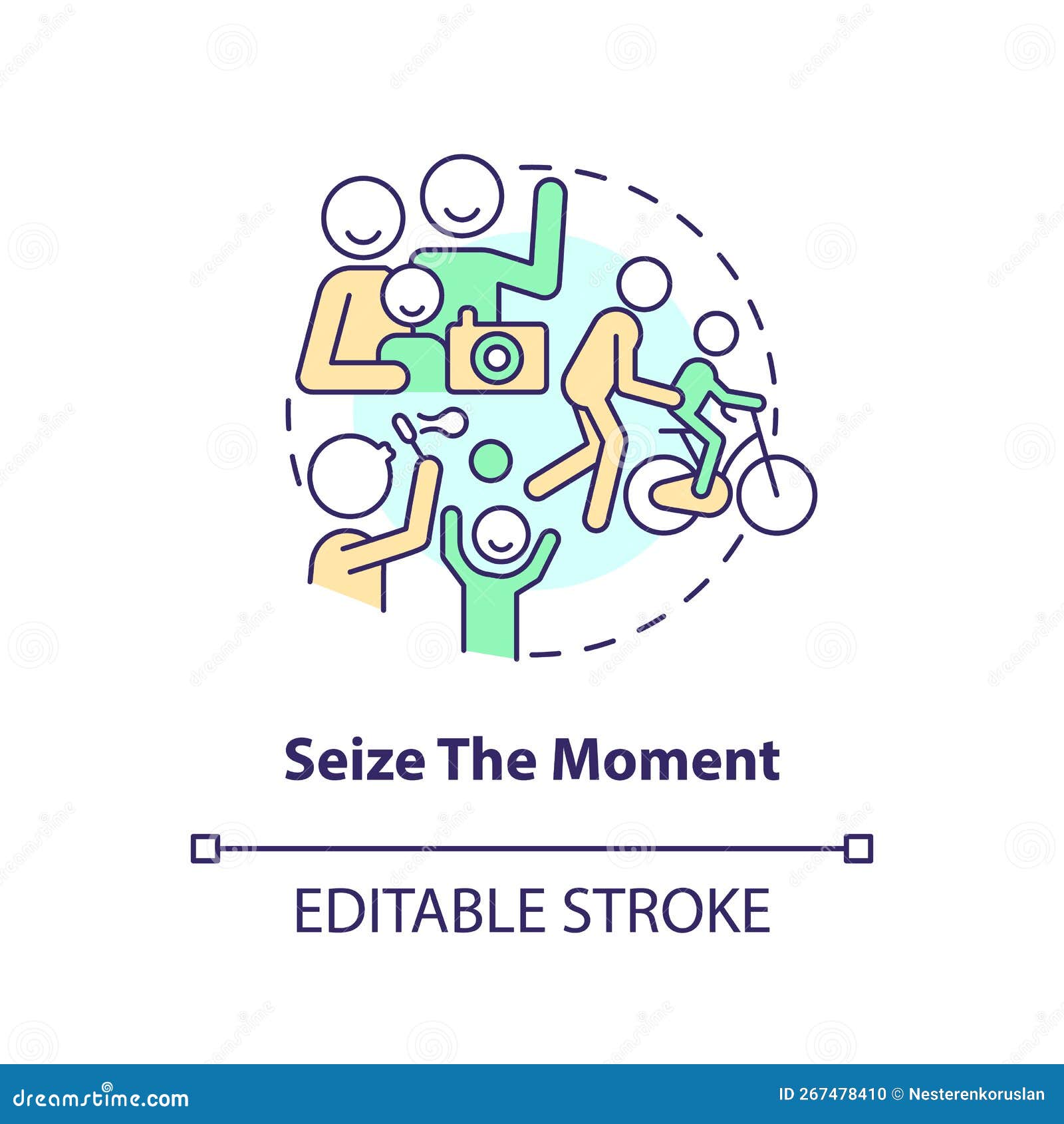 Seize moment concept icon stock vector. Illustration of concept - 267478410