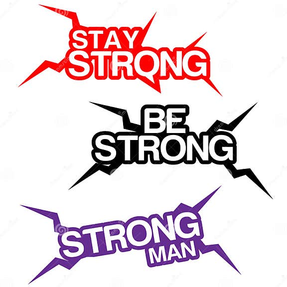Seja forte, rotulando ilustração do vetor. Ilustração de lifestyle ...