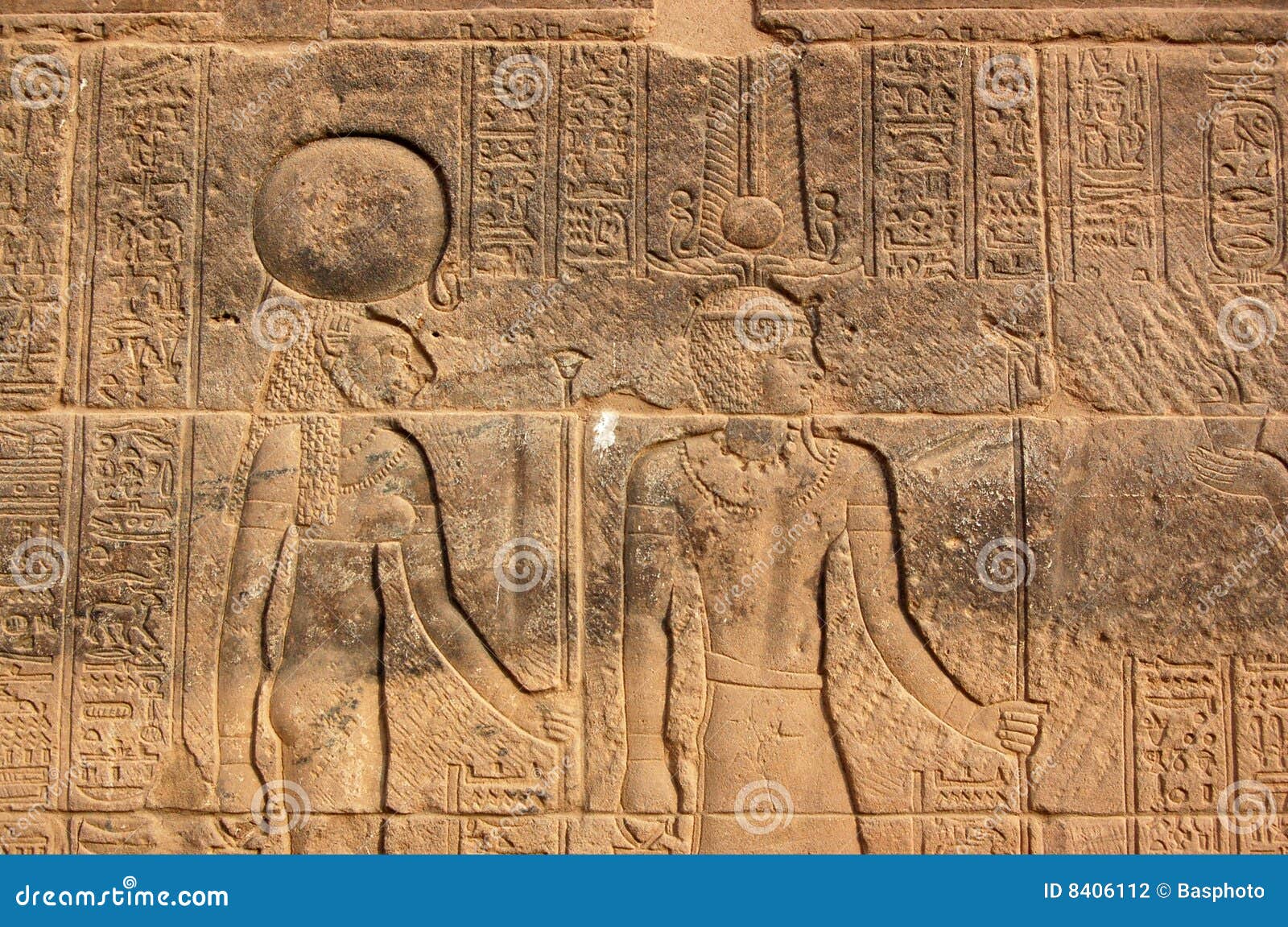Sekhmet and Amun Ra stock photo. Image of hieroglyphs - 8406112