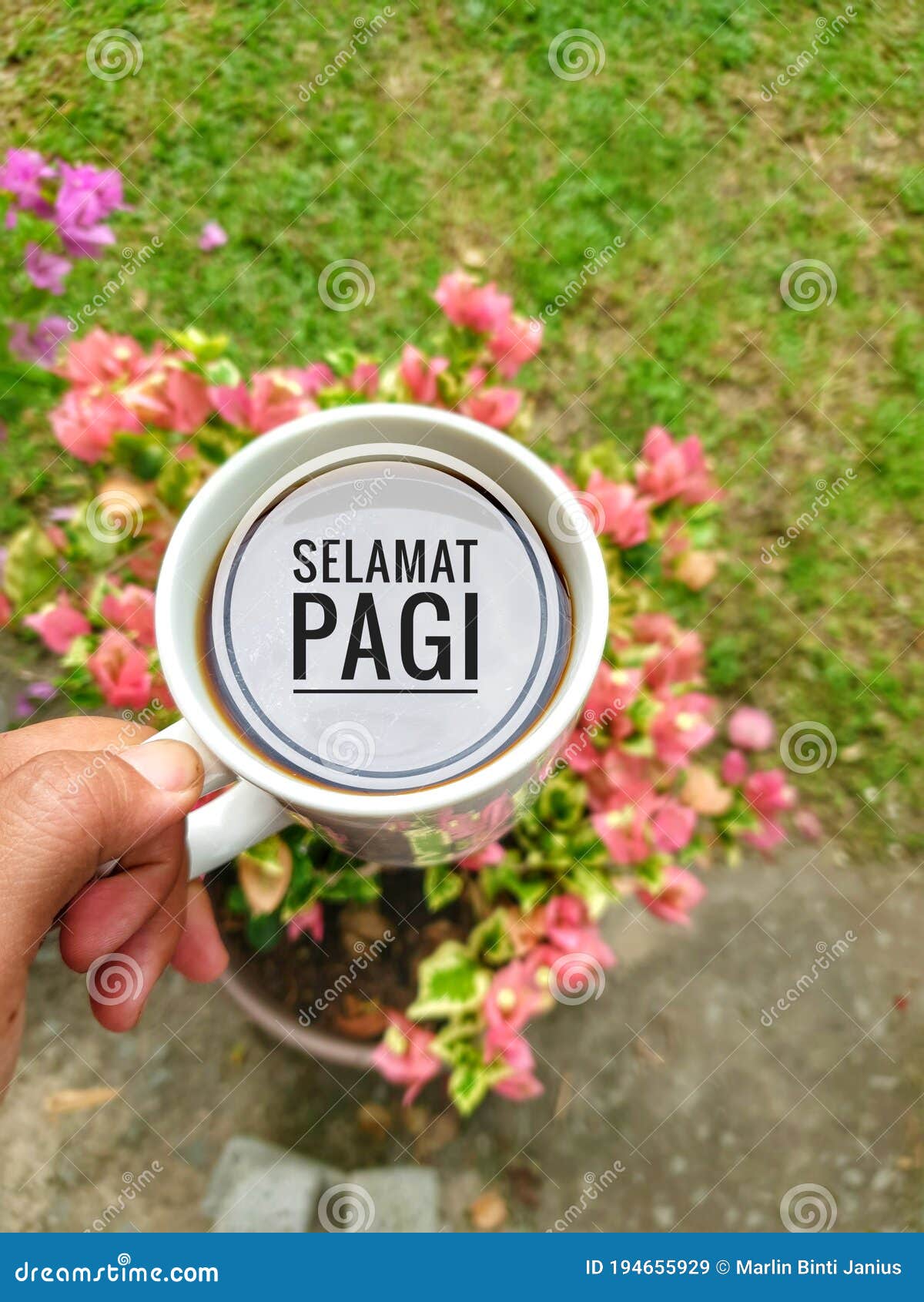 Selamat Pagi Message Written on Coffee Cup Stock Image - Image of ...