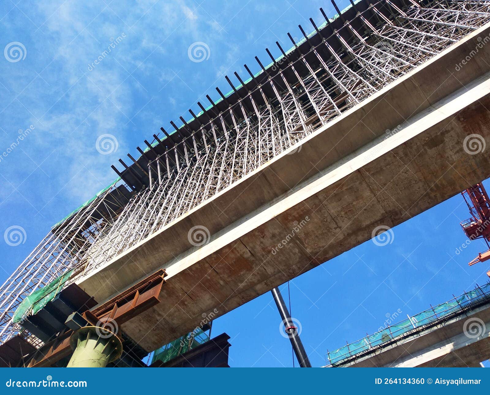 An Elevated Road is Under Construction. Reinforced Concrete is Used for ...