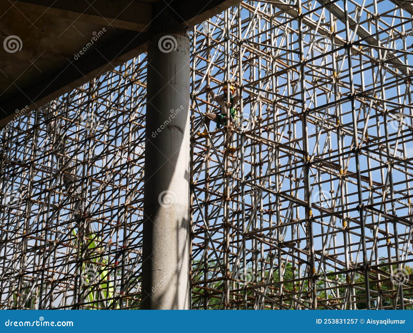 Scaffolding is Installed As Temporary Support for Concrete Formwork at ...