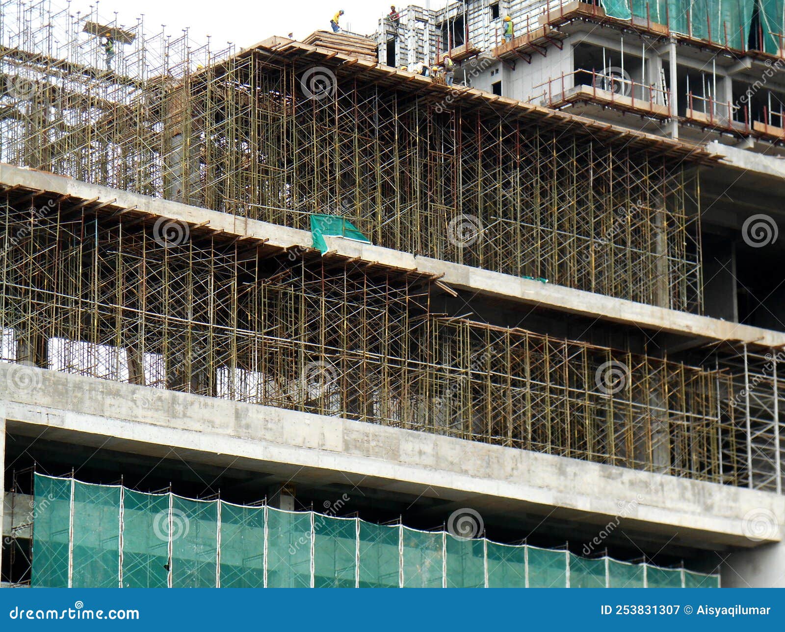 Scaffolding is Installed As Temporary Support for Concrete Formwork at ...