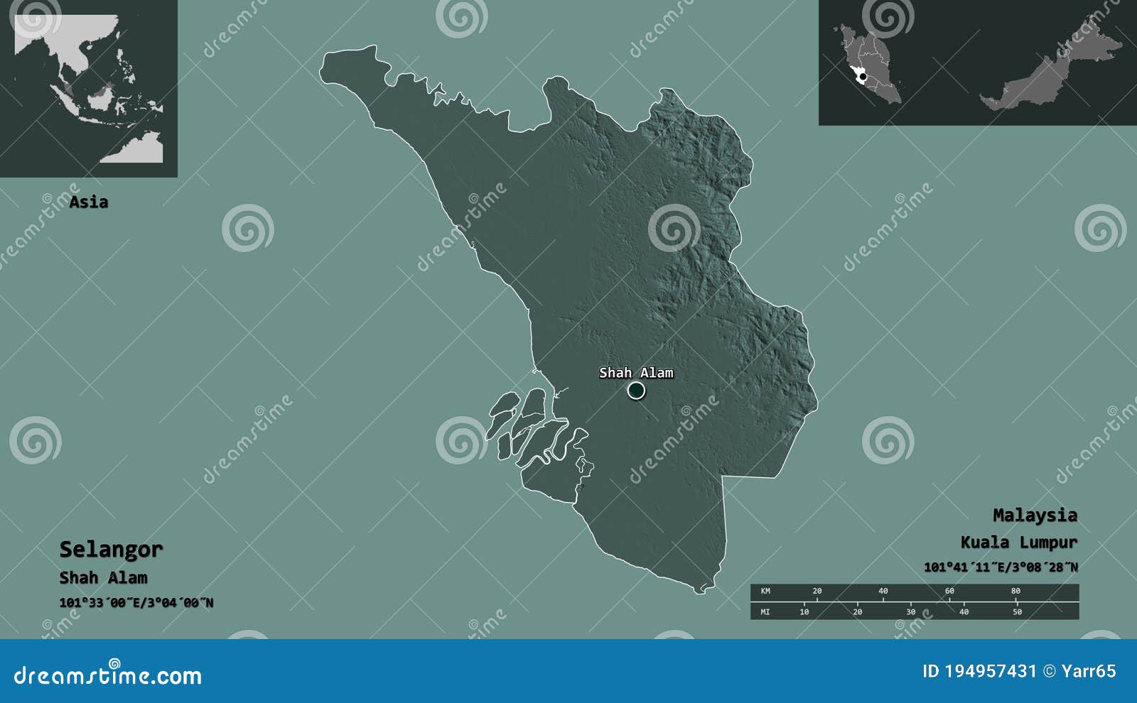 Selangor, State of Malaysia,. Previews. Administrative Stock ...