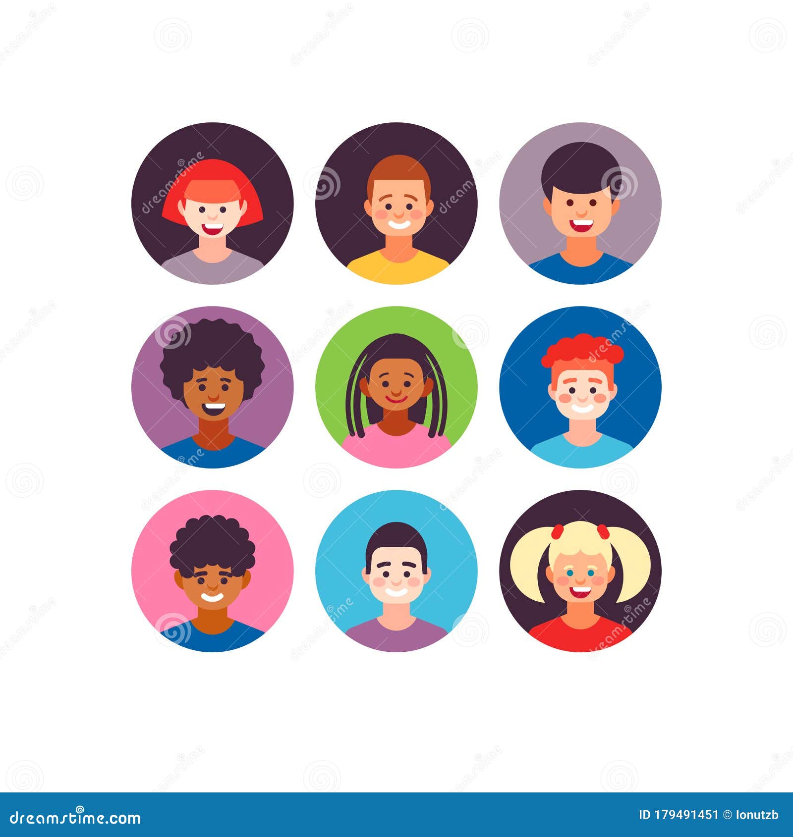 Kids Avatar Group of Users Profile Picture Stock Vector - Illustration ...