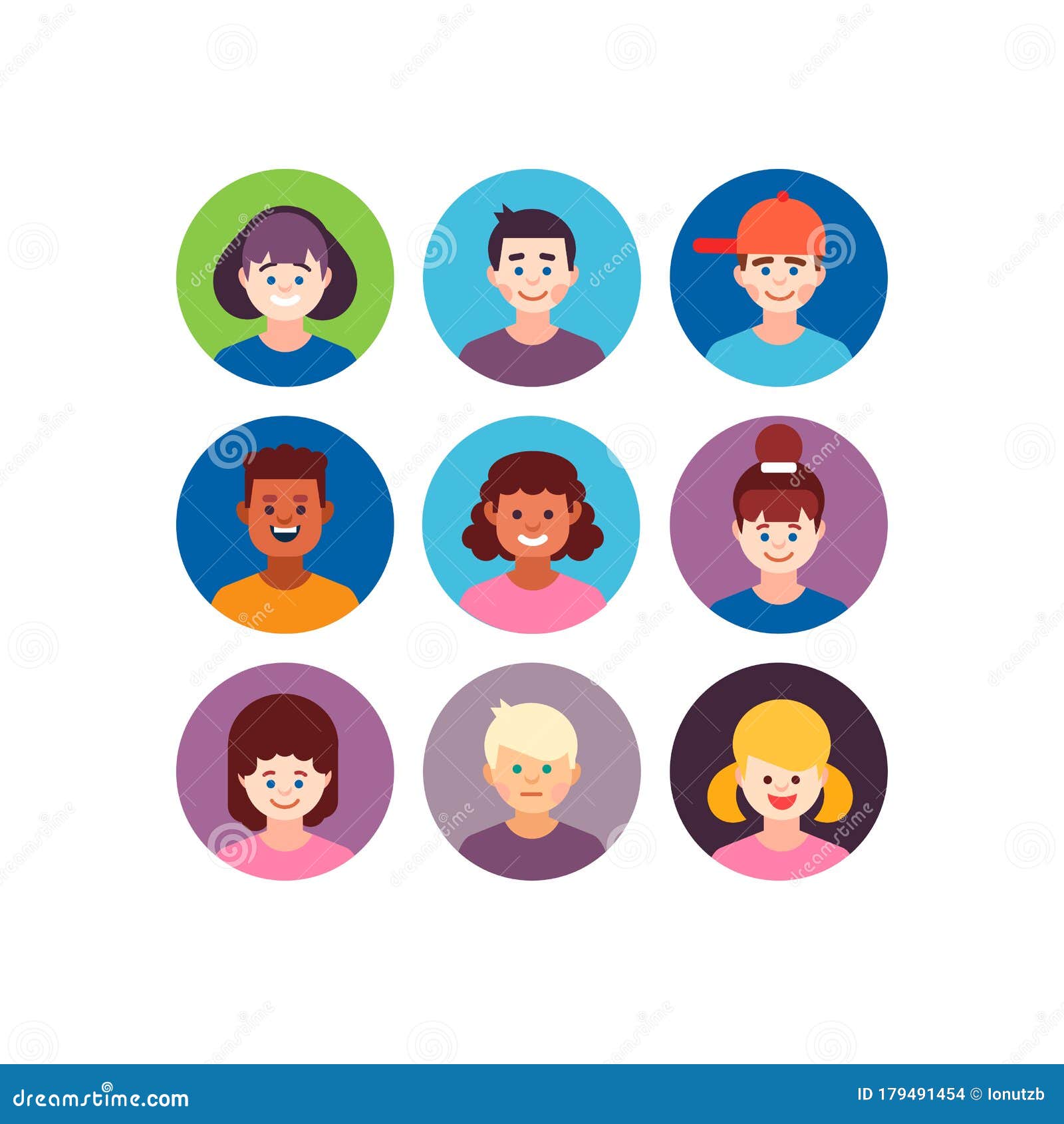 Kids Avatar Group of Users Profile Picture Stock Vector - Illustration ...