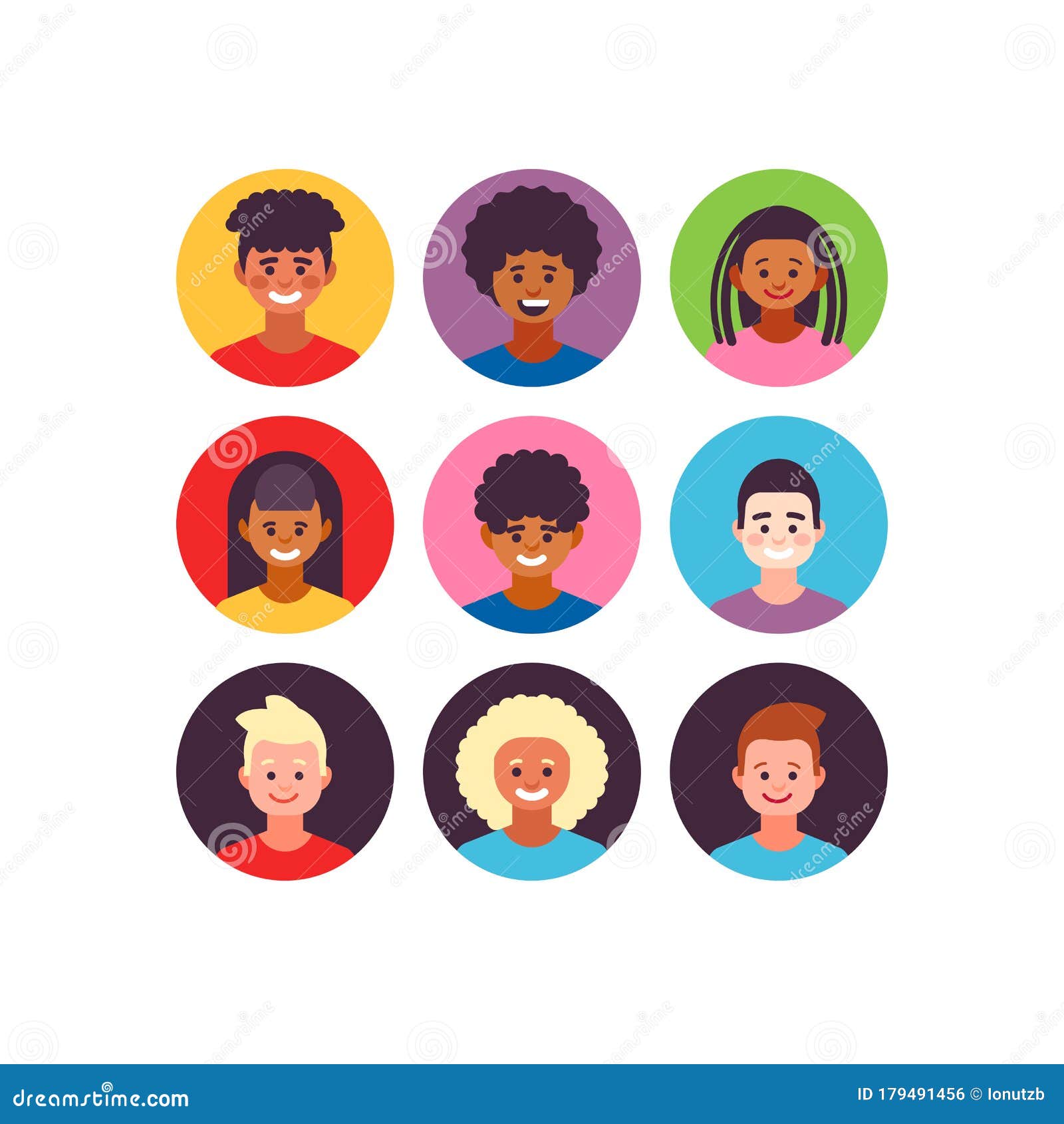 Kids Avatar Group of Users Profile Picture Stock Vector - Illustration ...
