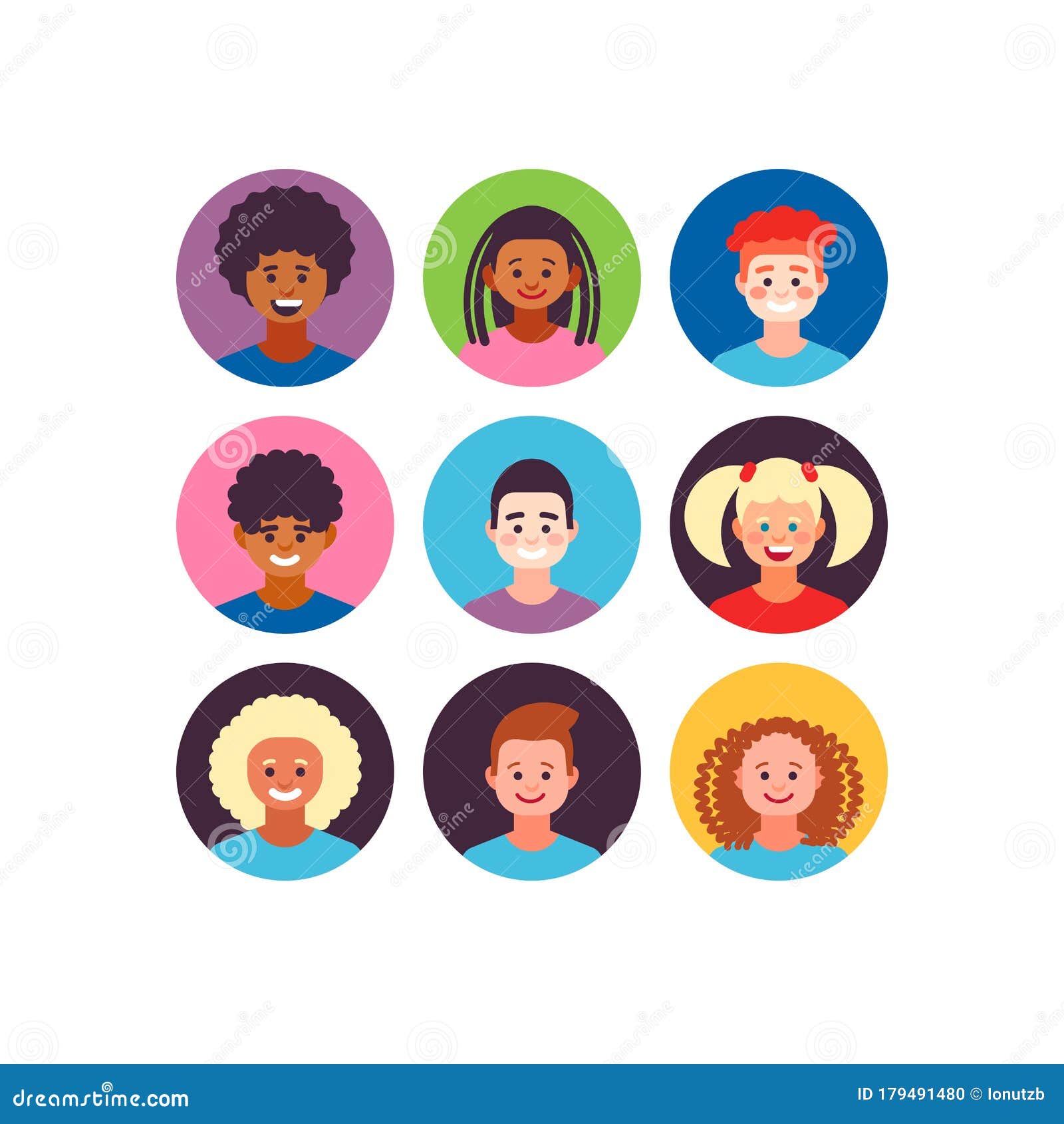 Kids Avatar Group of Users Profile Picture Stock Vector - Illustration ...