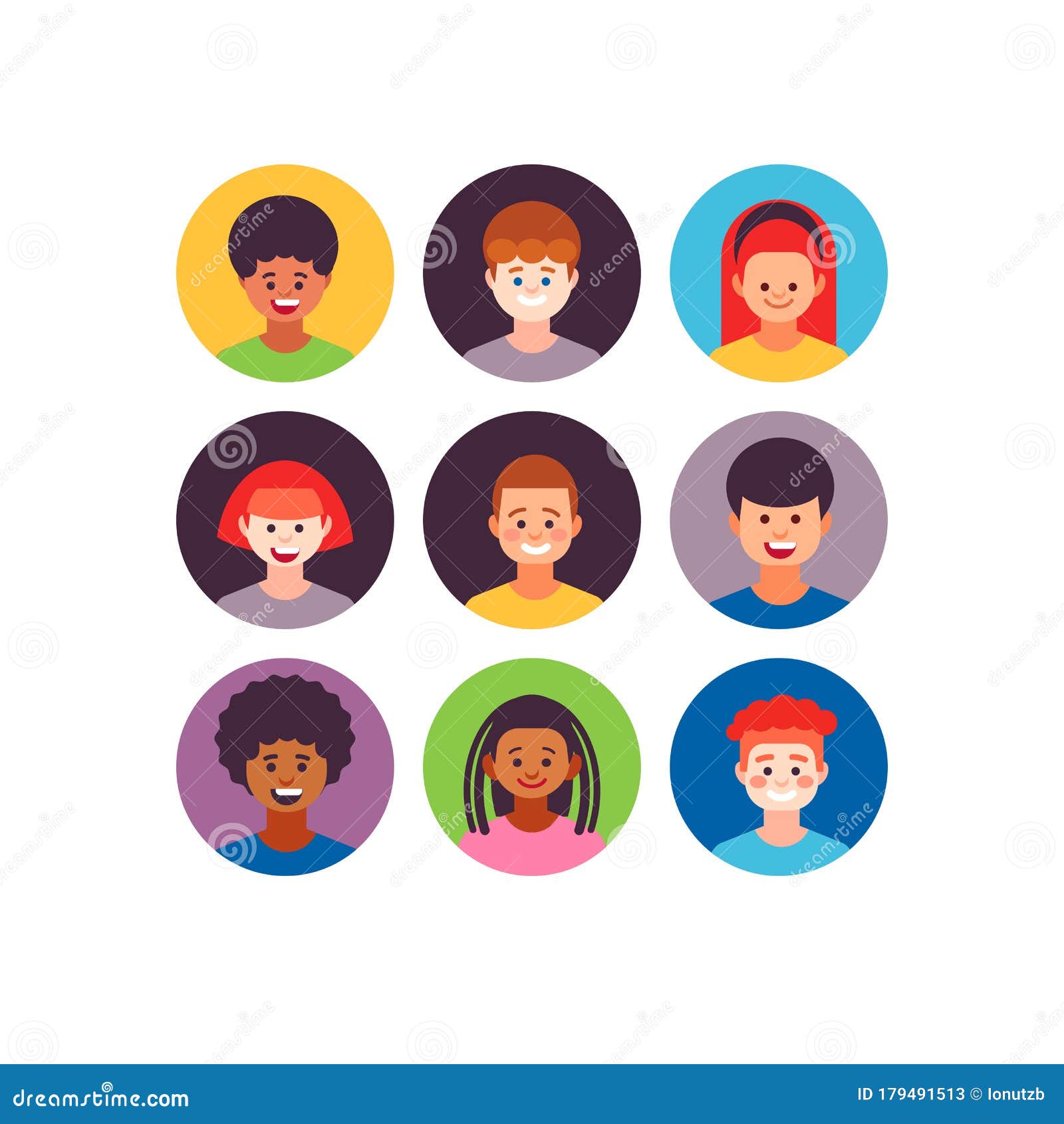 Kids Avatar Group of Users Profile Picture Stock Vector - Illustration ...
