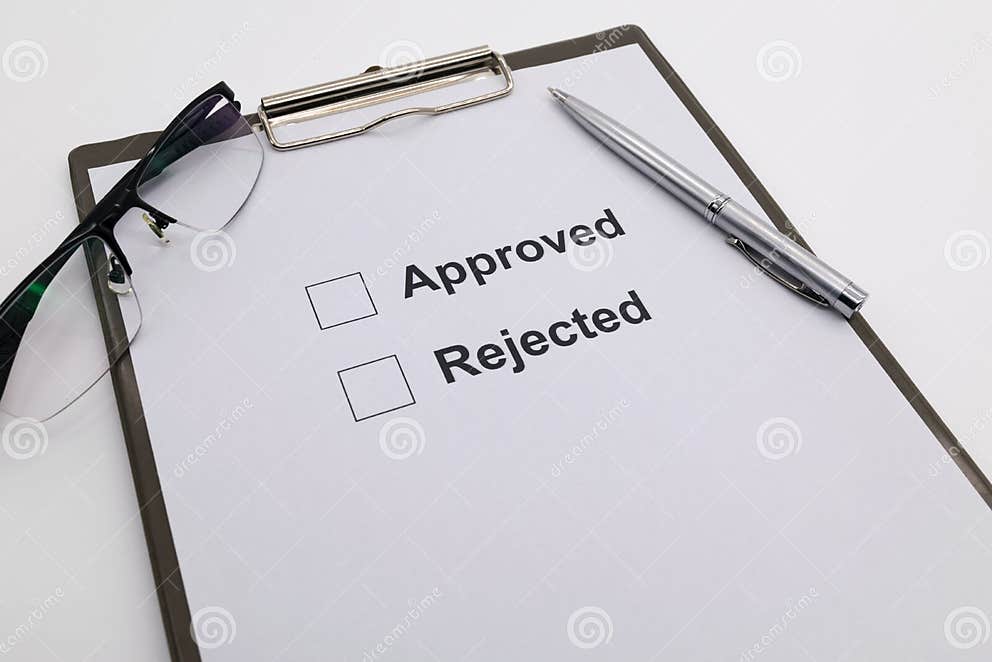 Select Approved or Rejected. Stock Photo - Image of solution, form ...