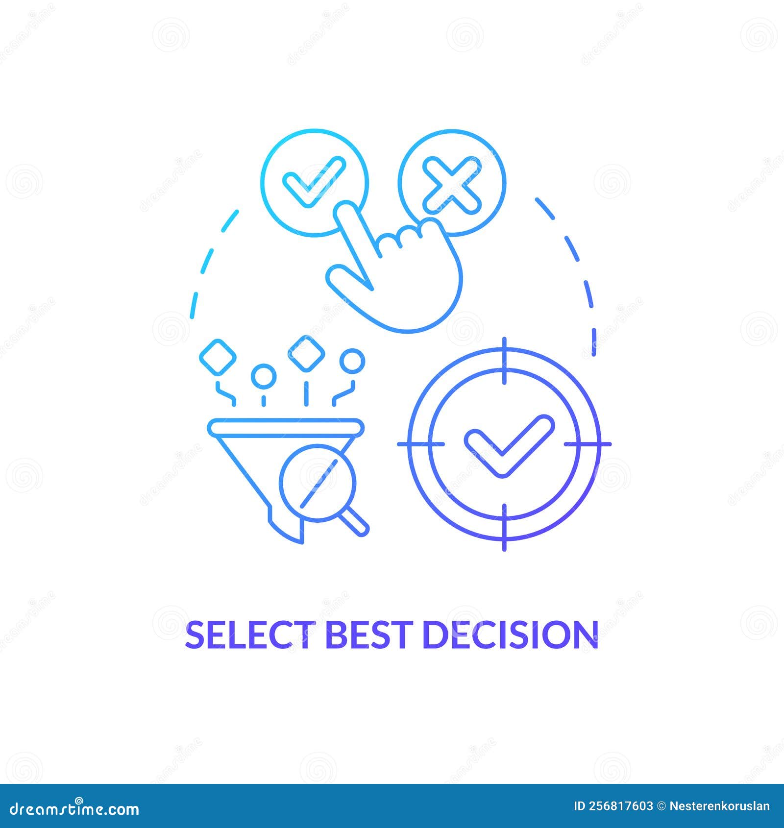 Select Best Decision Blue Gradient Concept Icon Stock Vector ...