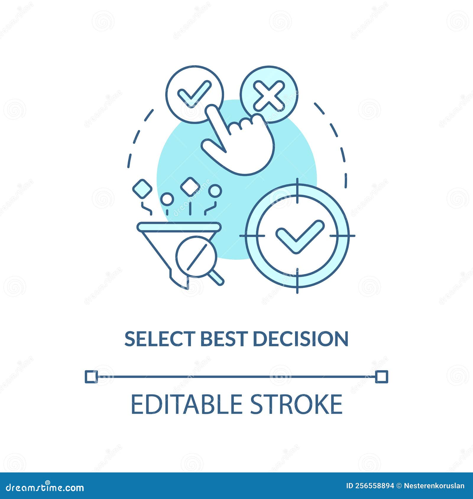 Select Best Decision Turquoise Concept Icon Stock Vector - Illustration ...