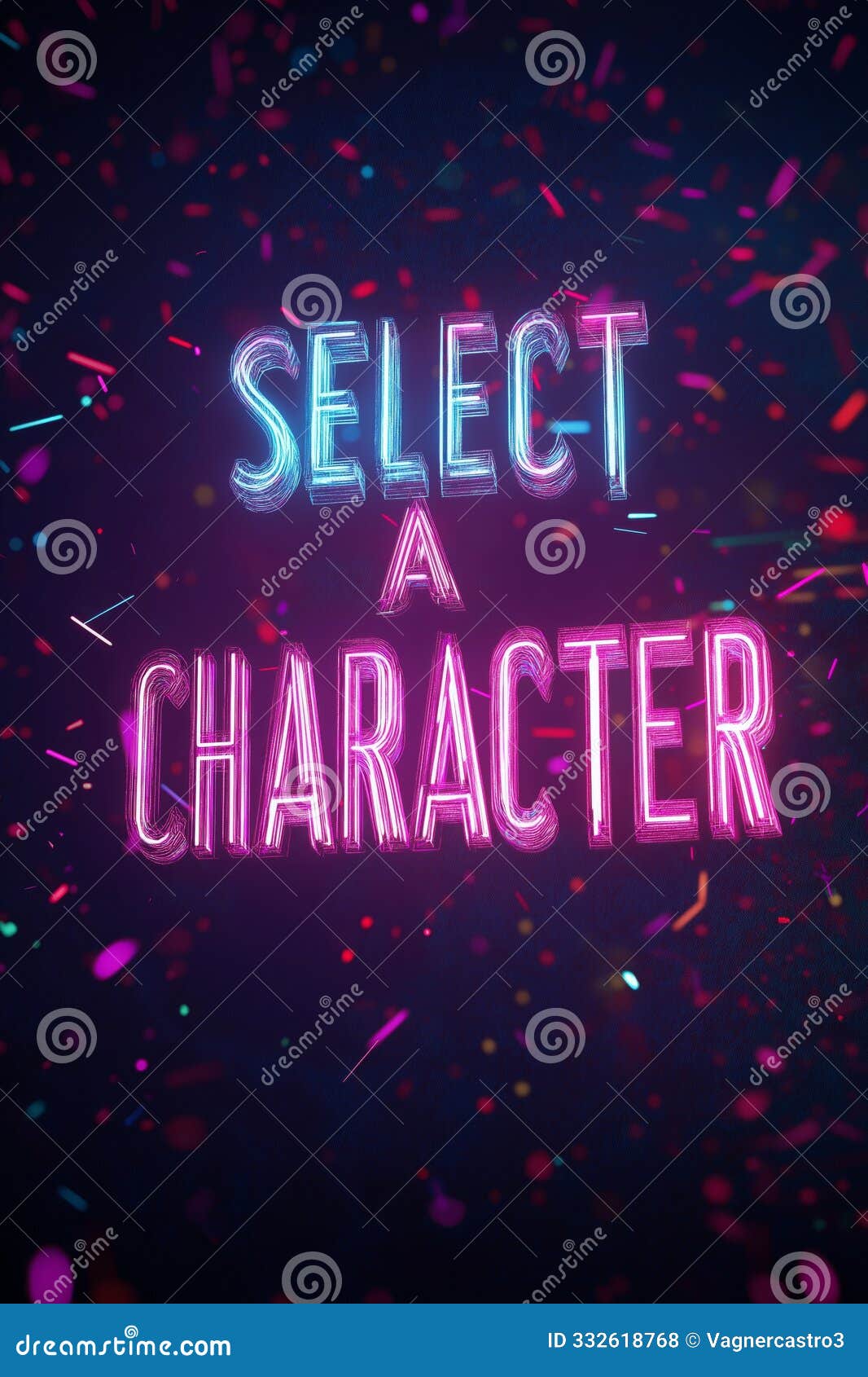 Select a Character Neon Text with Glitch and Motion Blur Effects ...