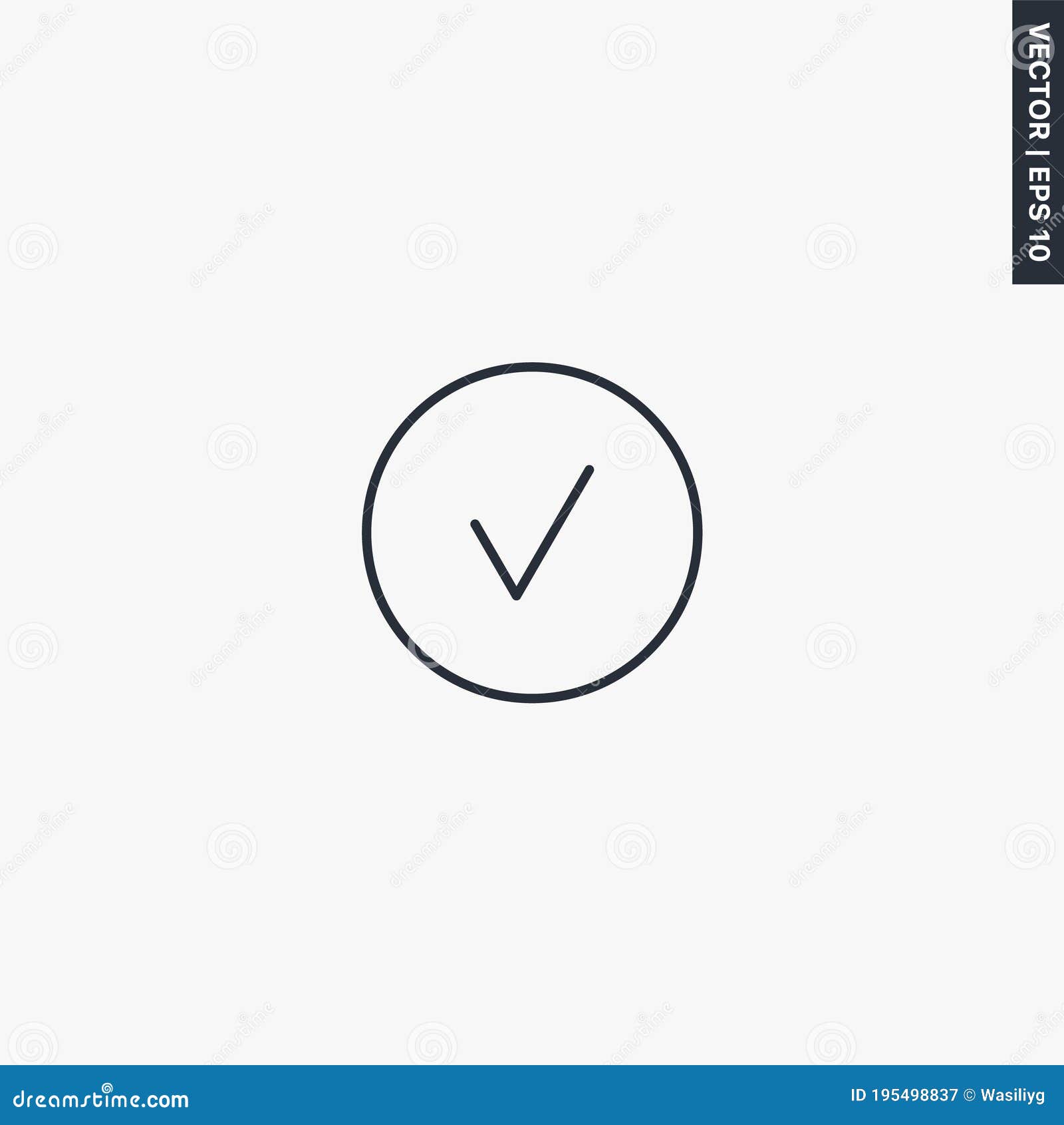 Select, Checkmark, Linear Style Sign for Mobile Concept and Web Design ...