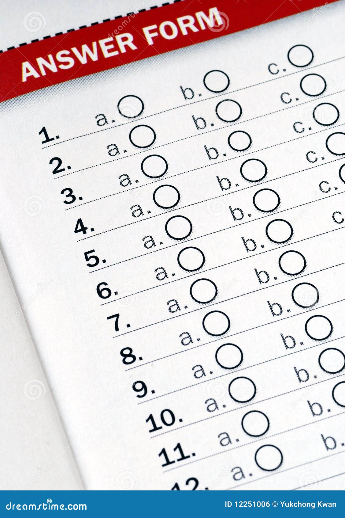 Select a Choice from an Answer Form Stock Photo - Image of vote ...