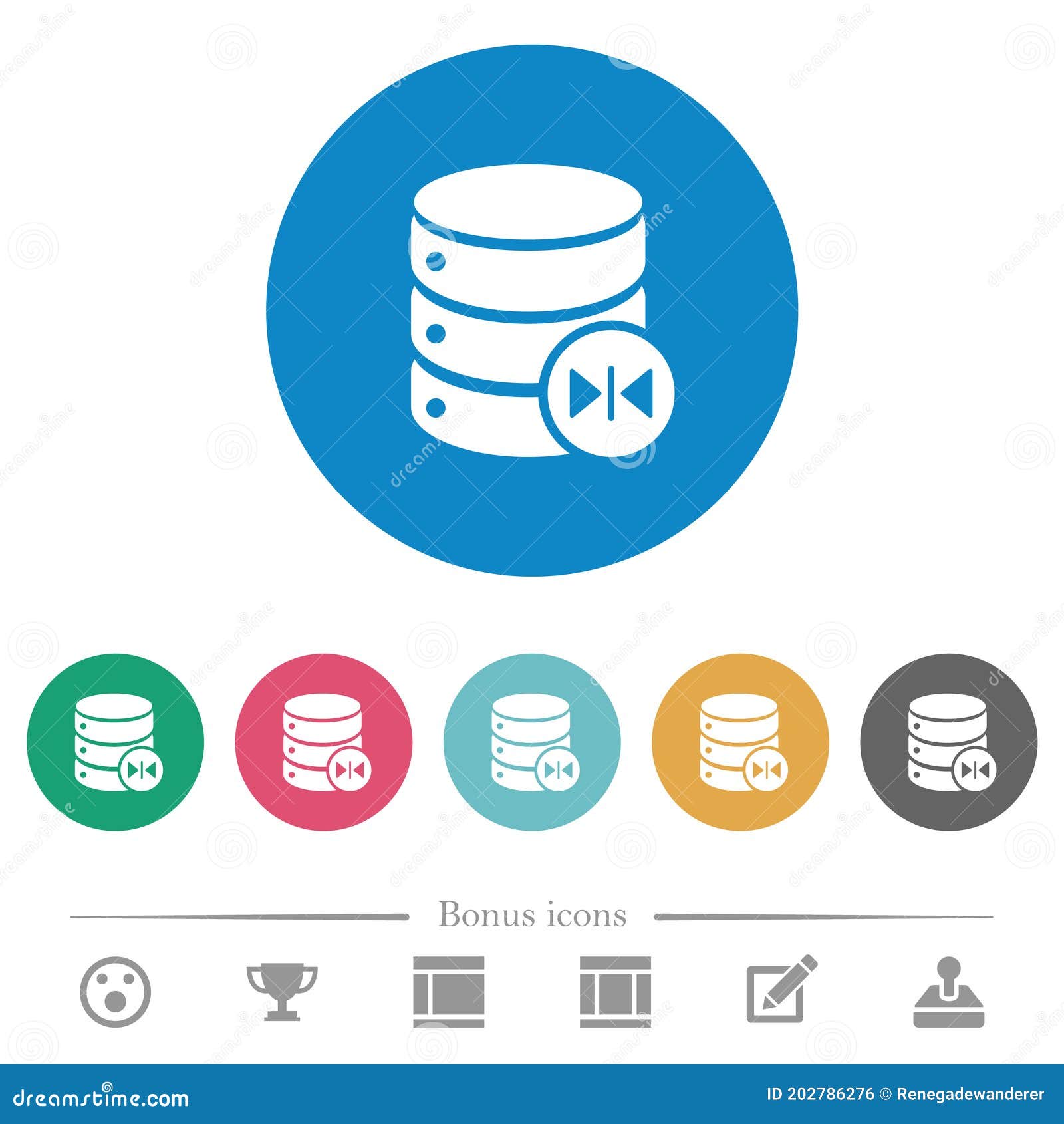 Select Database Table Column Flat Round Icons Stock Vector ...