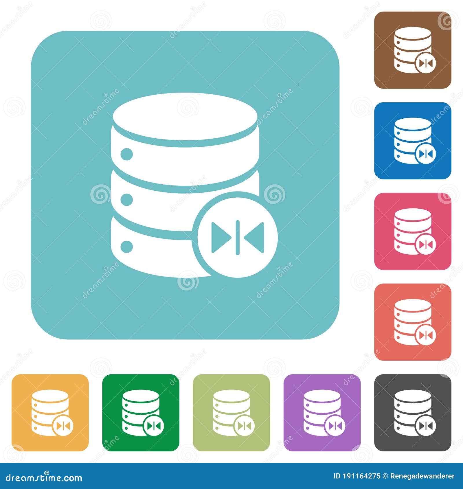Select Database Table Column Rounded Square Flat Icons Stock Vector - Illustration of buttons ...